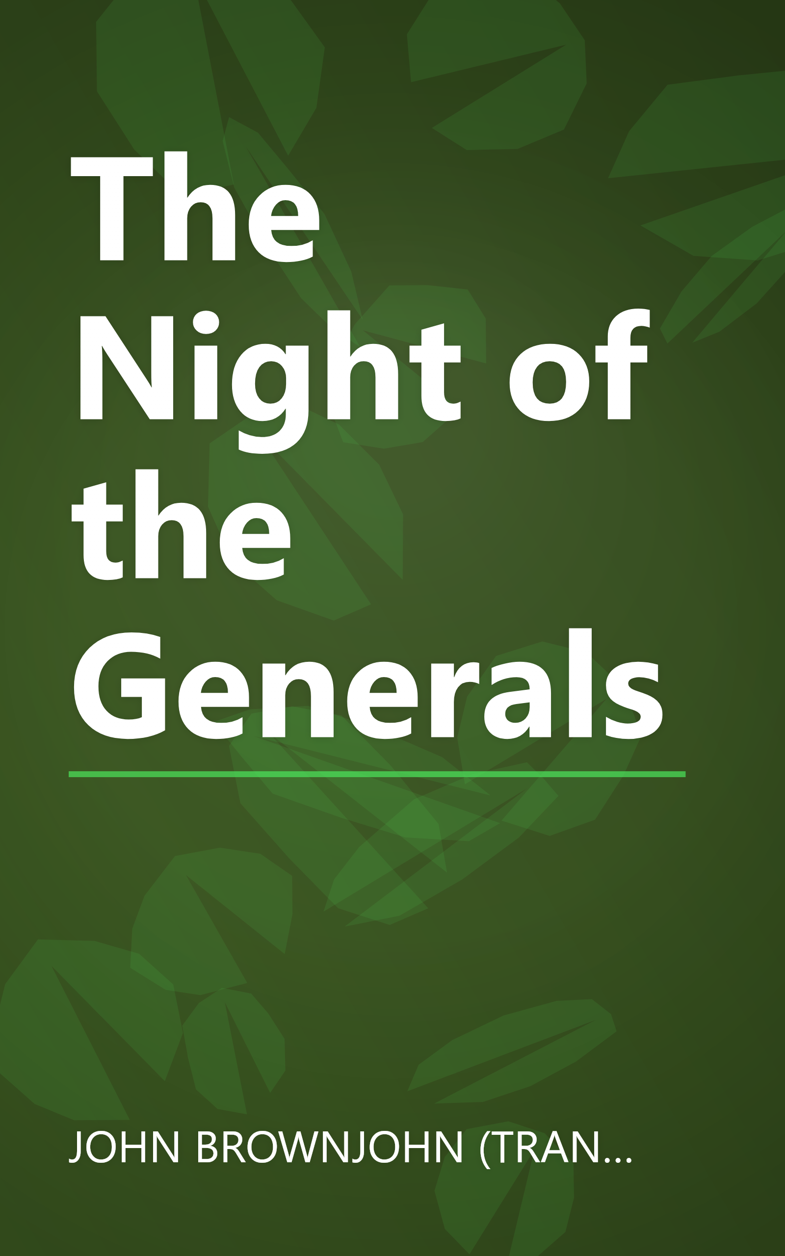 The Night of the Generals book cover