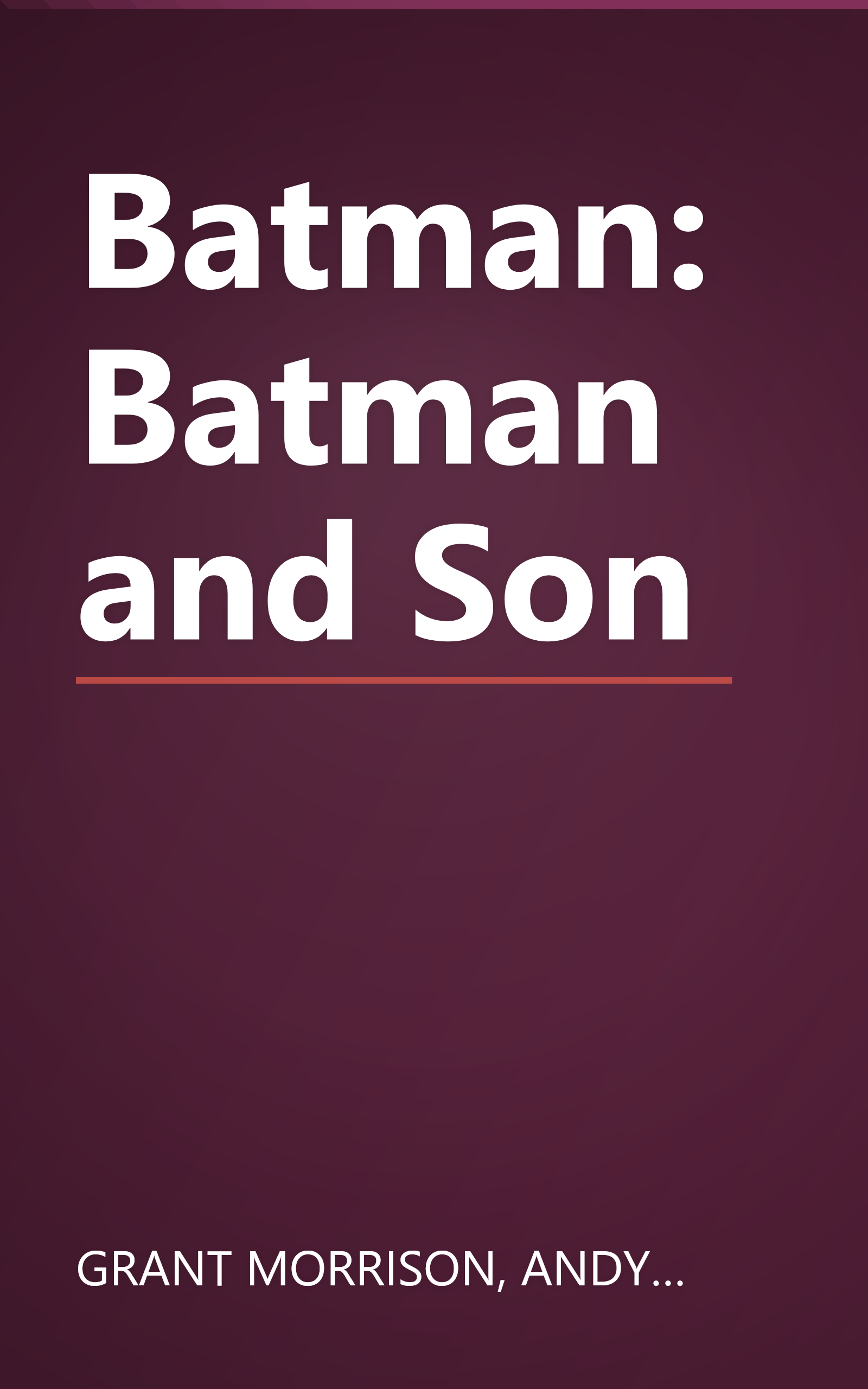 Batman: Batman and Son book cover