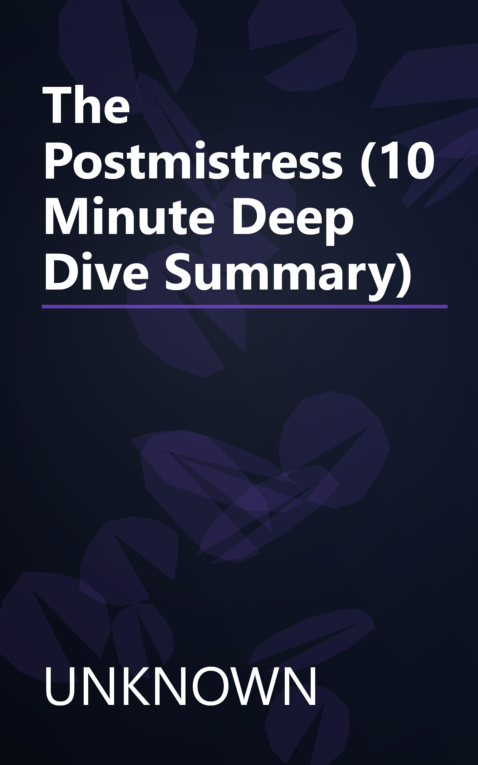 The Postmistress (10 Minute   Deep Dive Summary) book cover