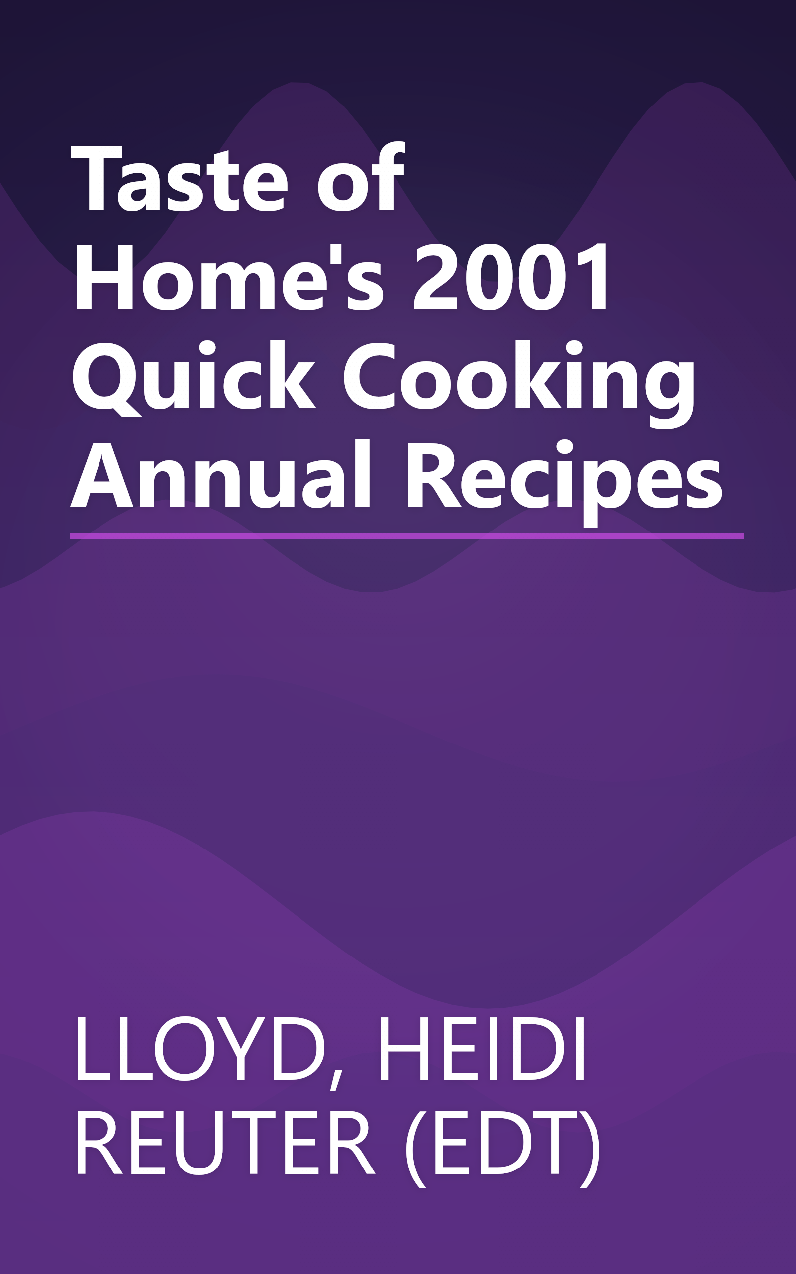 Taste of Home's 2001 Quick Cooking Annual Recipes book cover