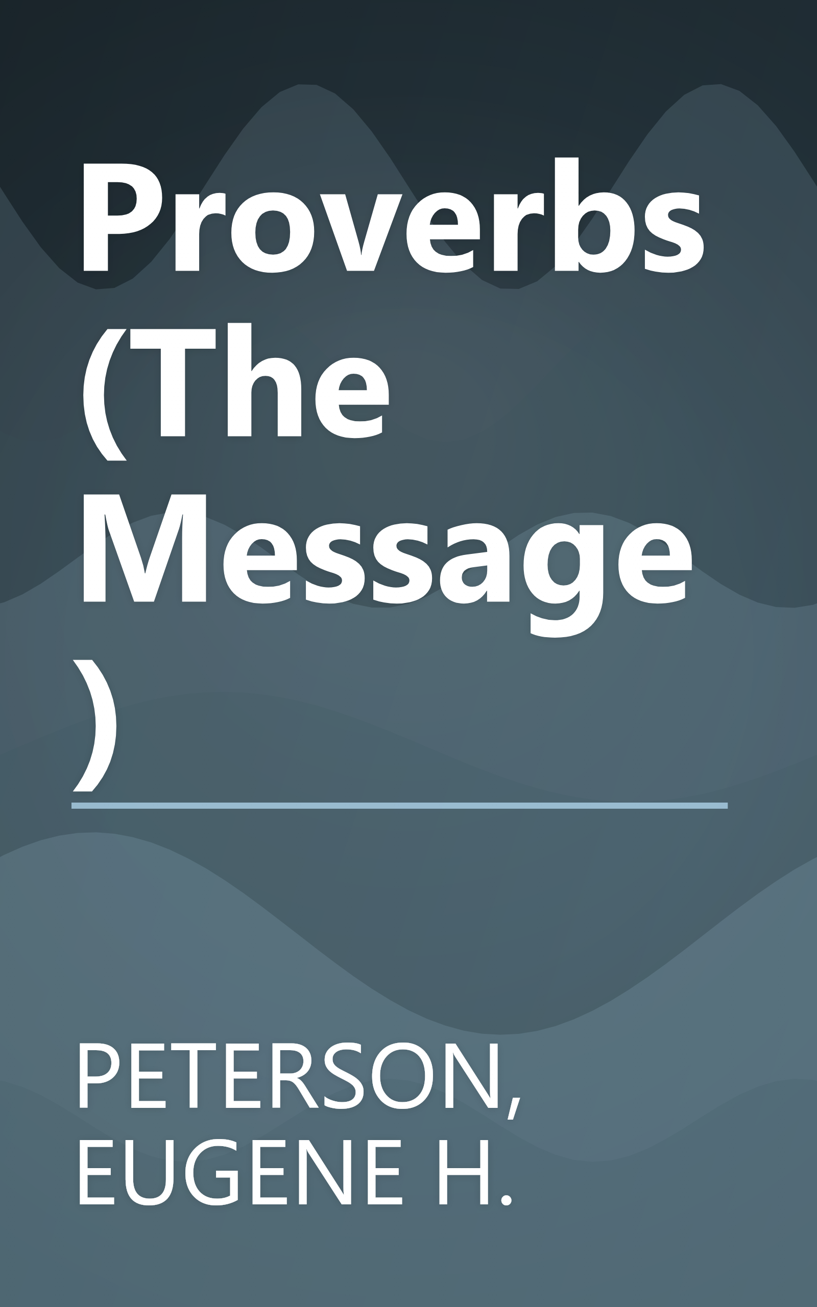 Proverbs (The Message) book cover