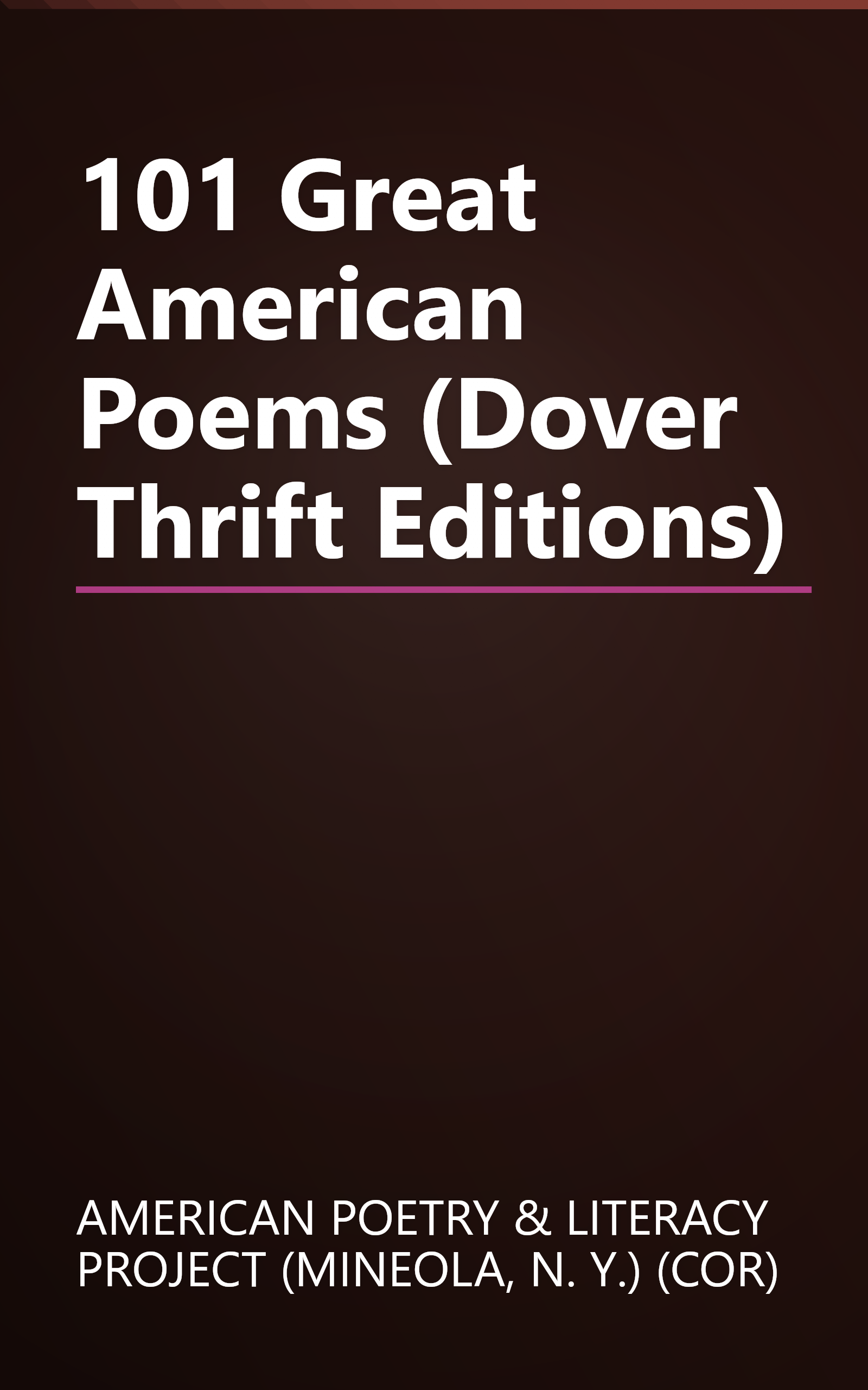 101 Great American Poems (Dover Thrift Editions) book cover
