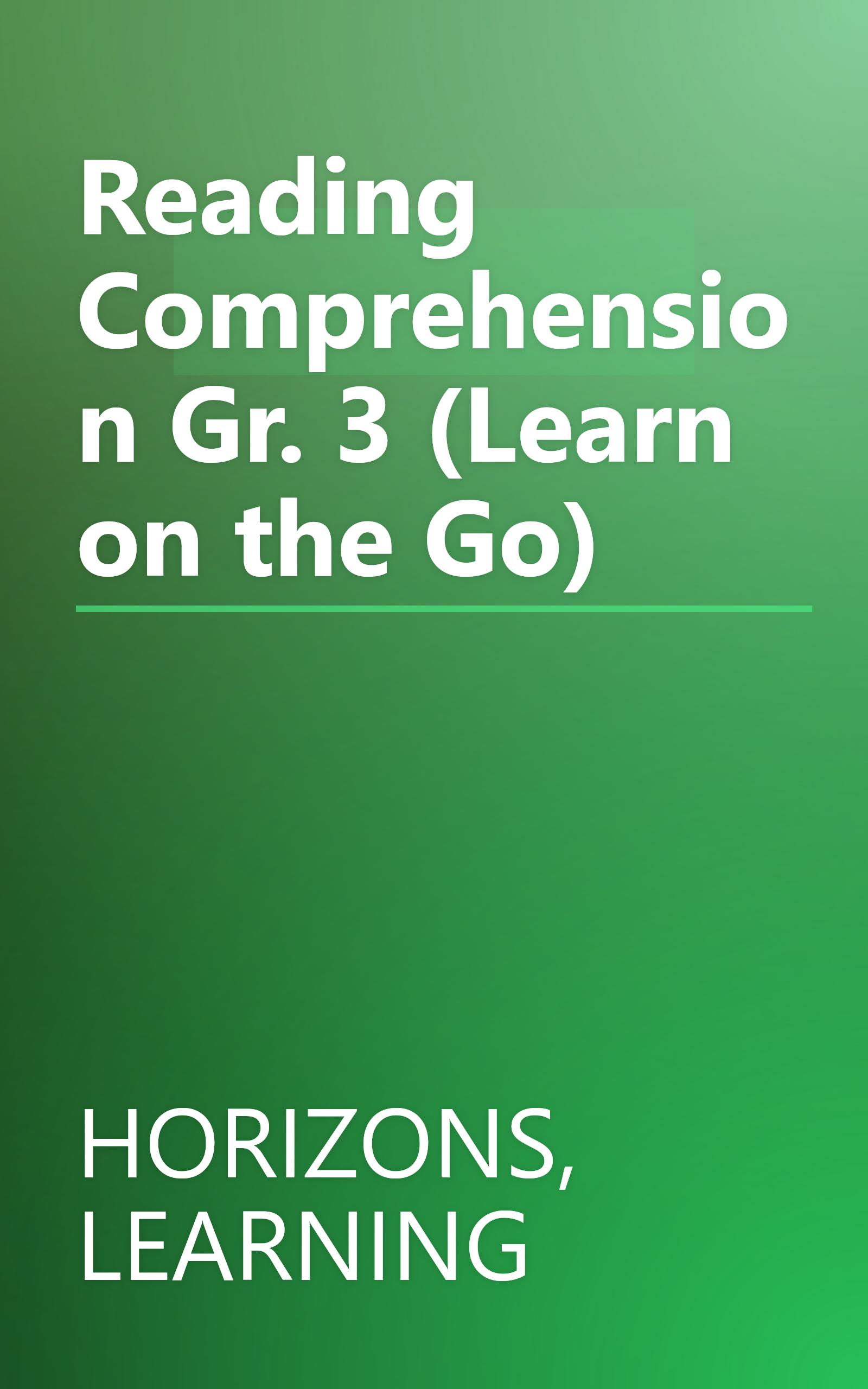 Reading Comprehension Gr. 3 (Learn on the Go) book cover