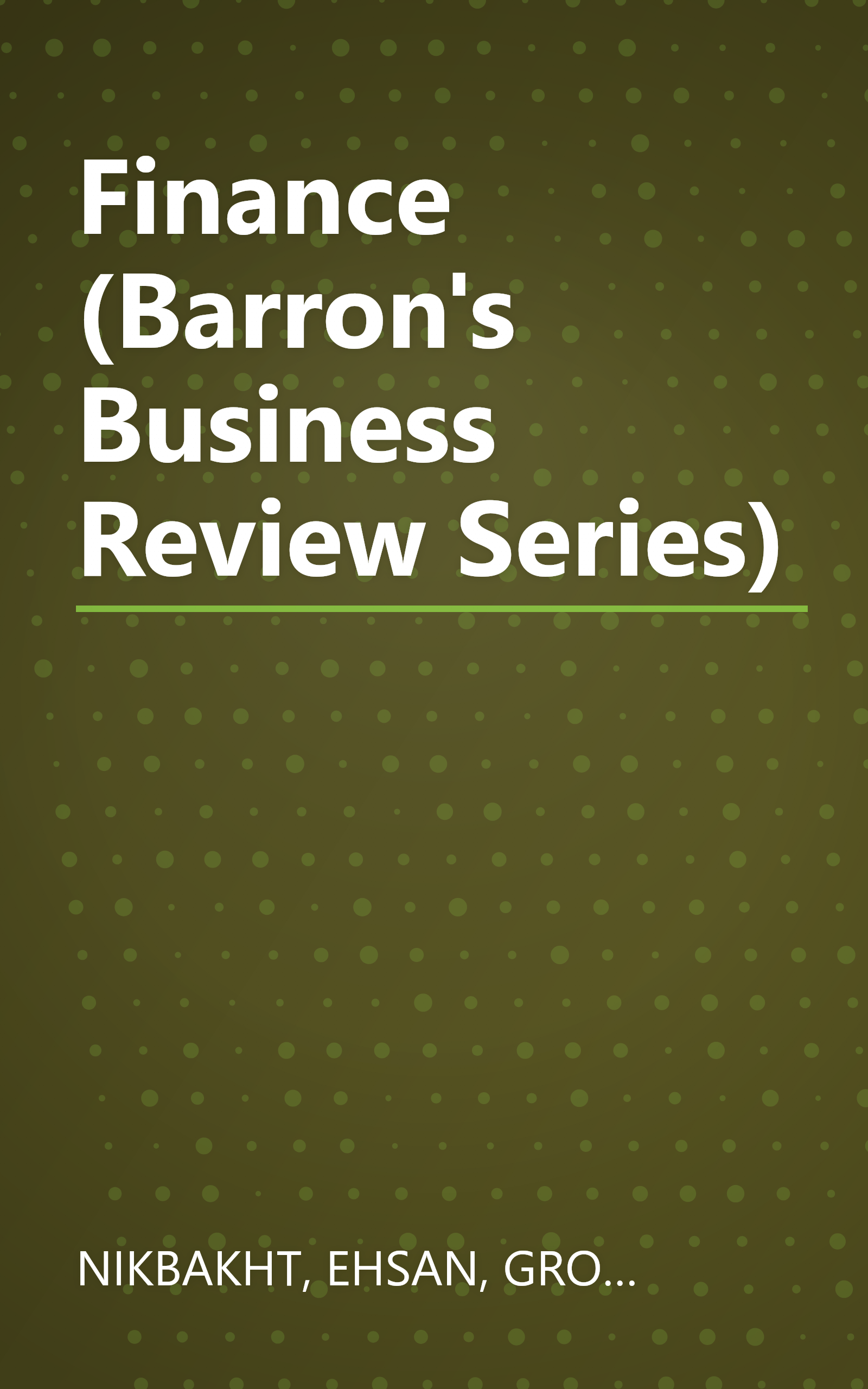 Finance (Barron's Business Review Series) book cover