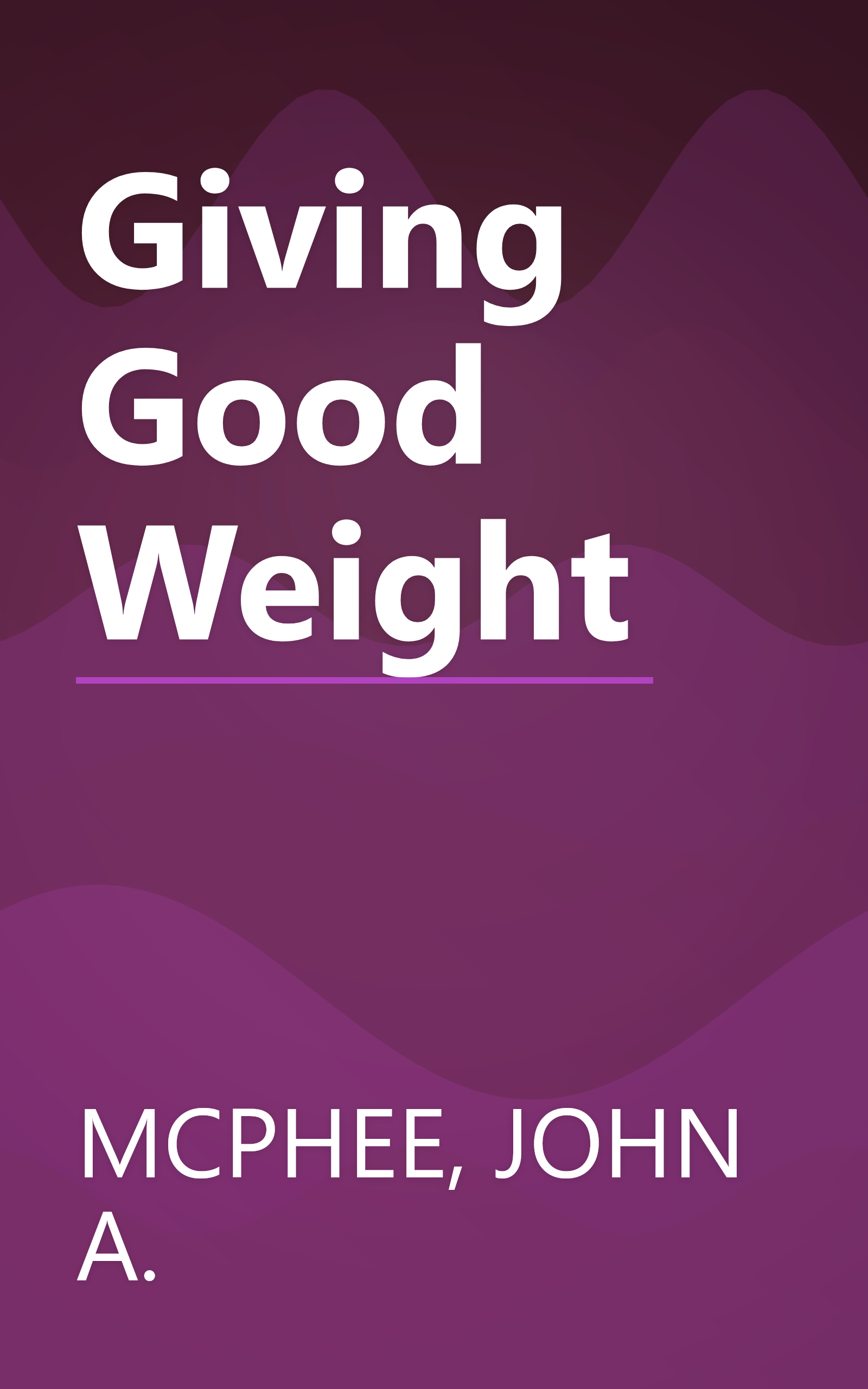 Giving Good Weight book cover