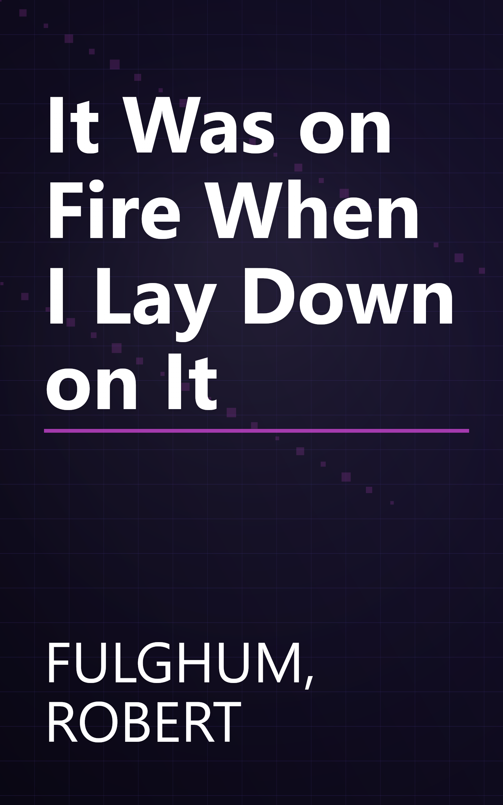 It Was on Fire When I Lay Down on It book cover