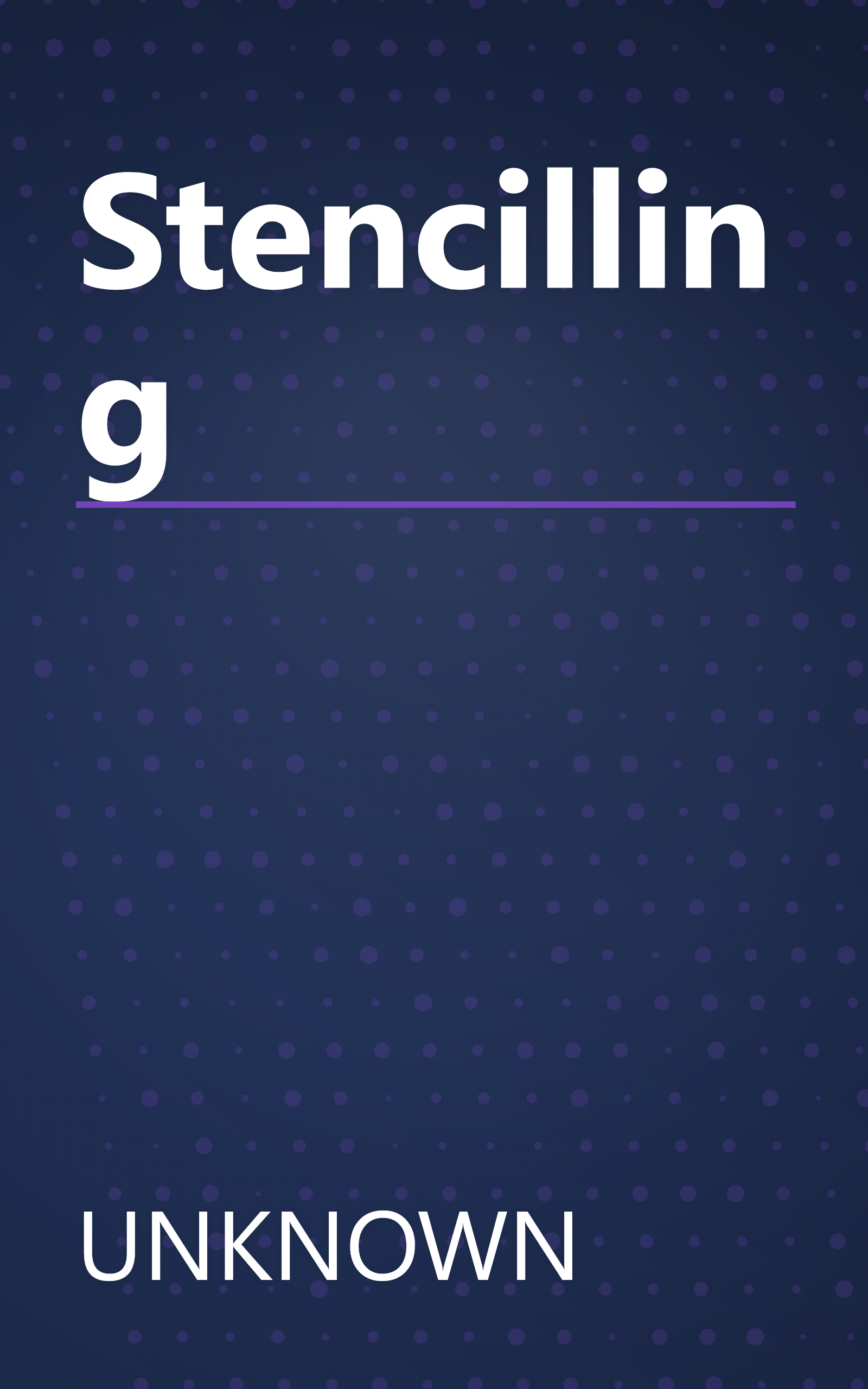 Stencilling book cover