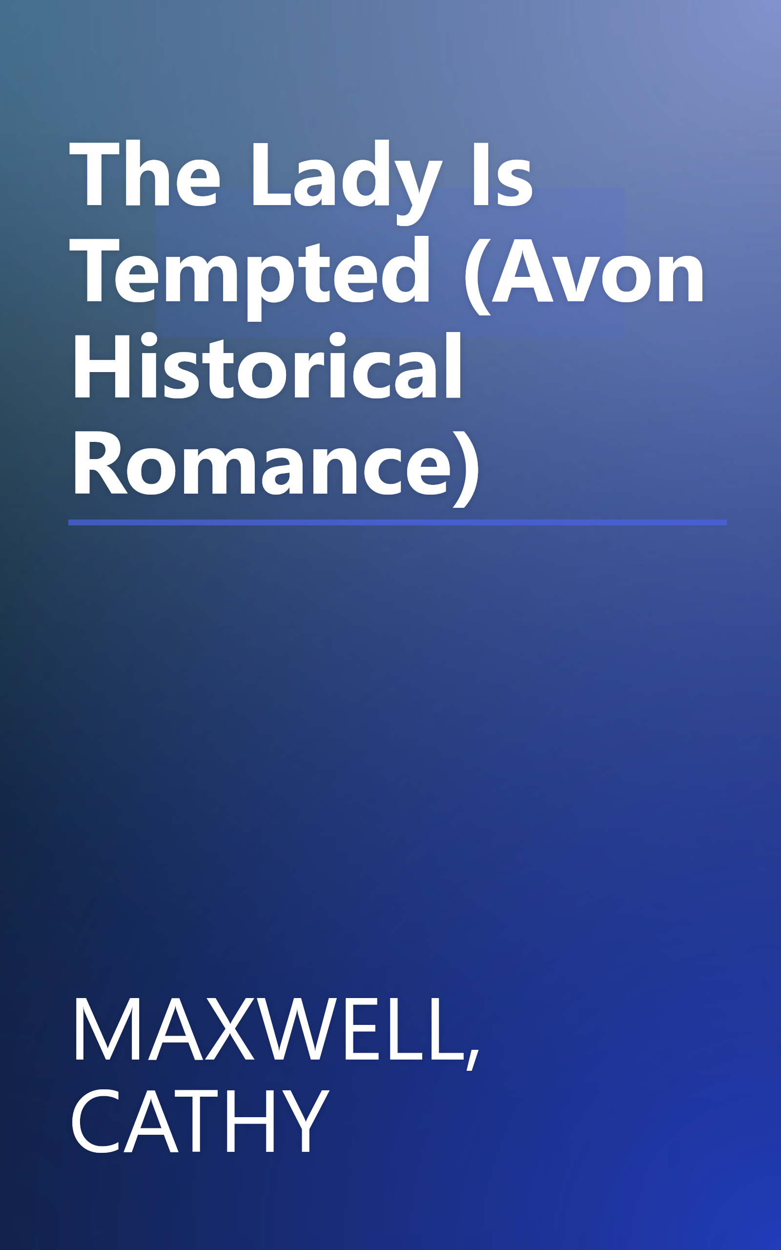 The Lady Is Tempted (Avon Historical Romance) book cover