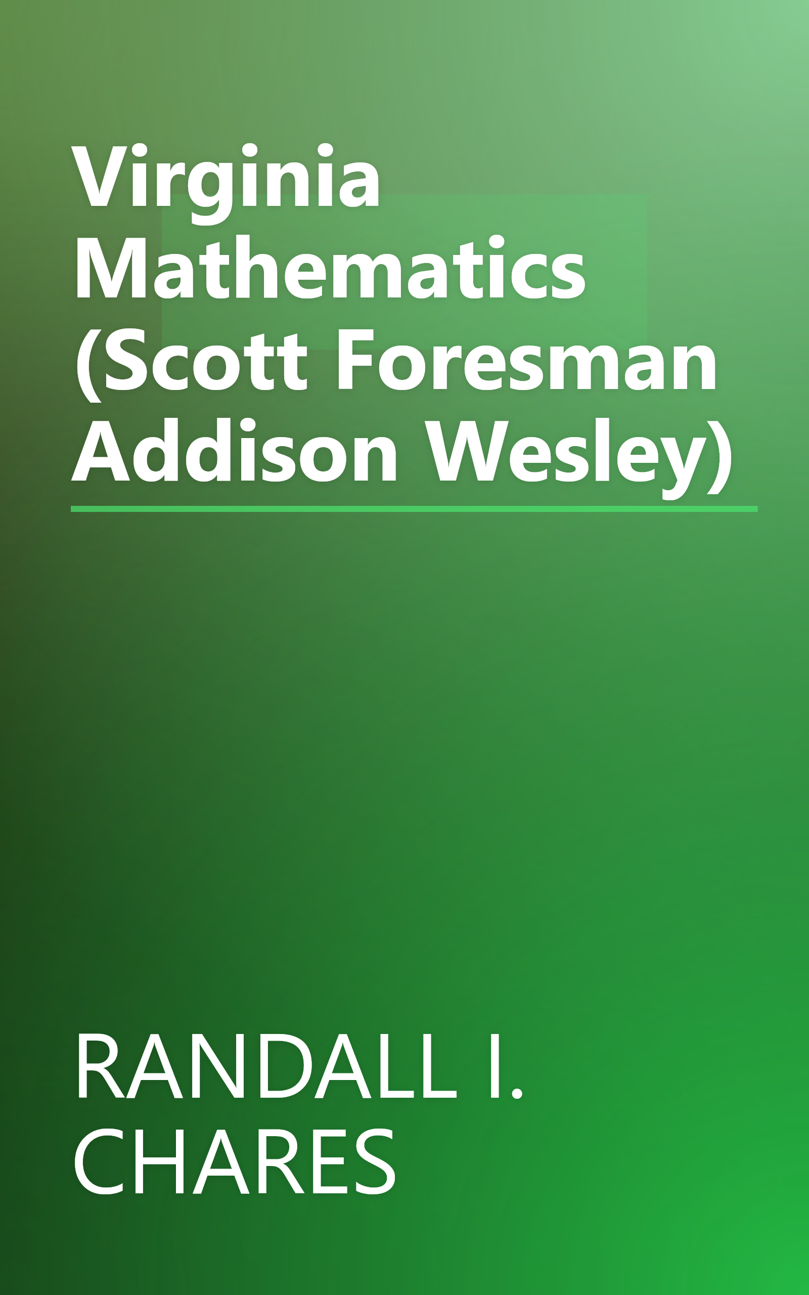 Virginia Mathematics (Scott Foresman Addison Wesley) book cover