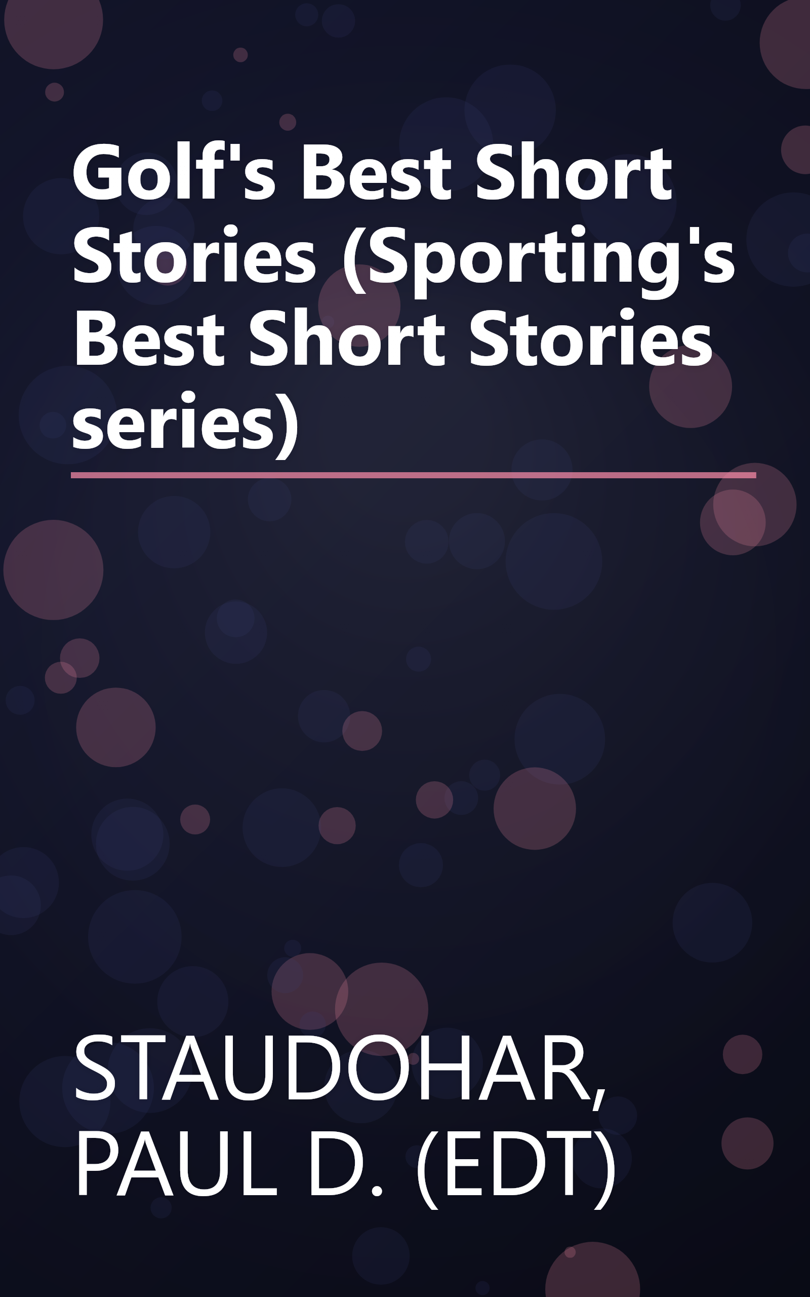 Golf's Best Short Stories (Sporting's Best Short Stories series) book cover