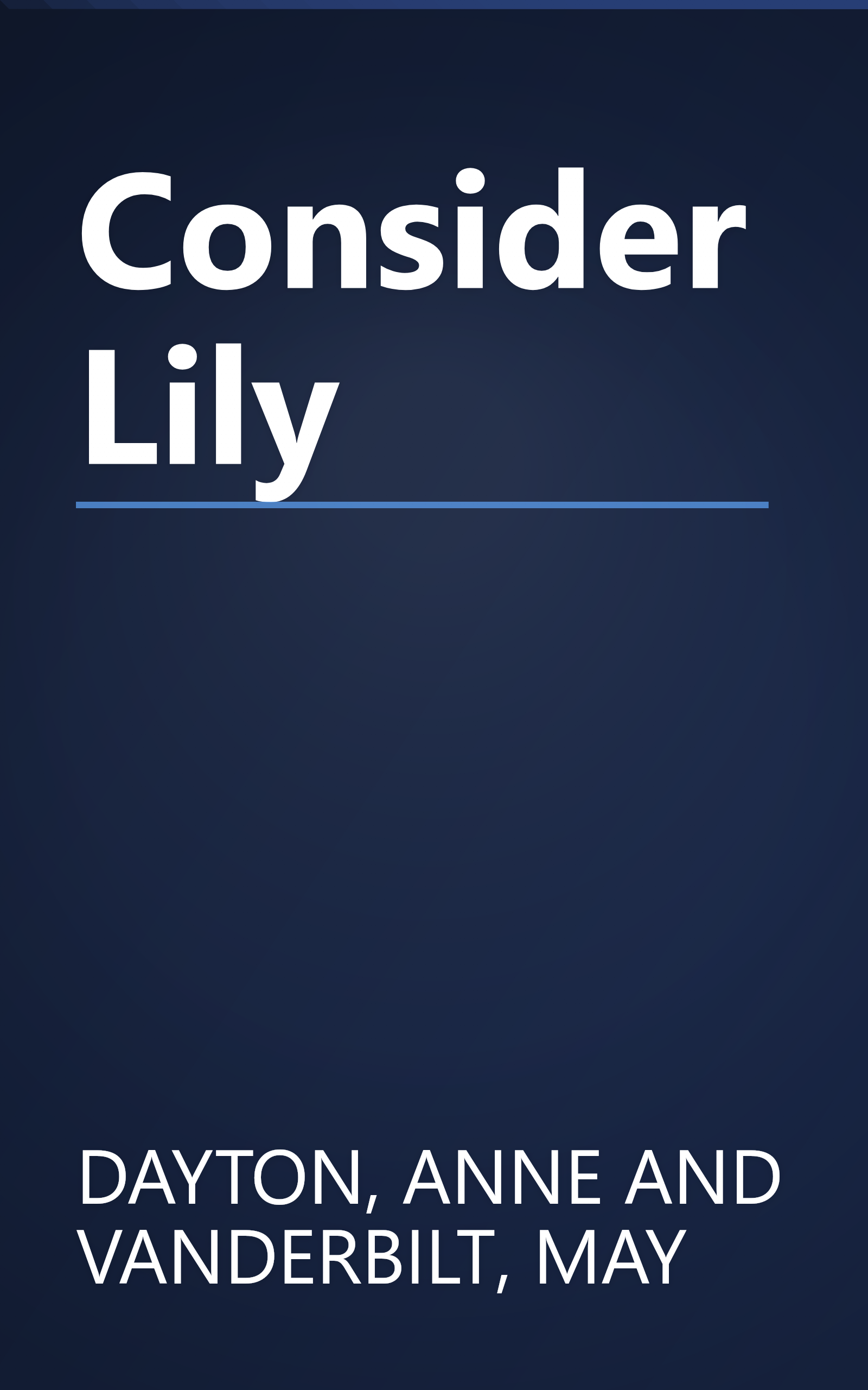 Consider Lily book cover