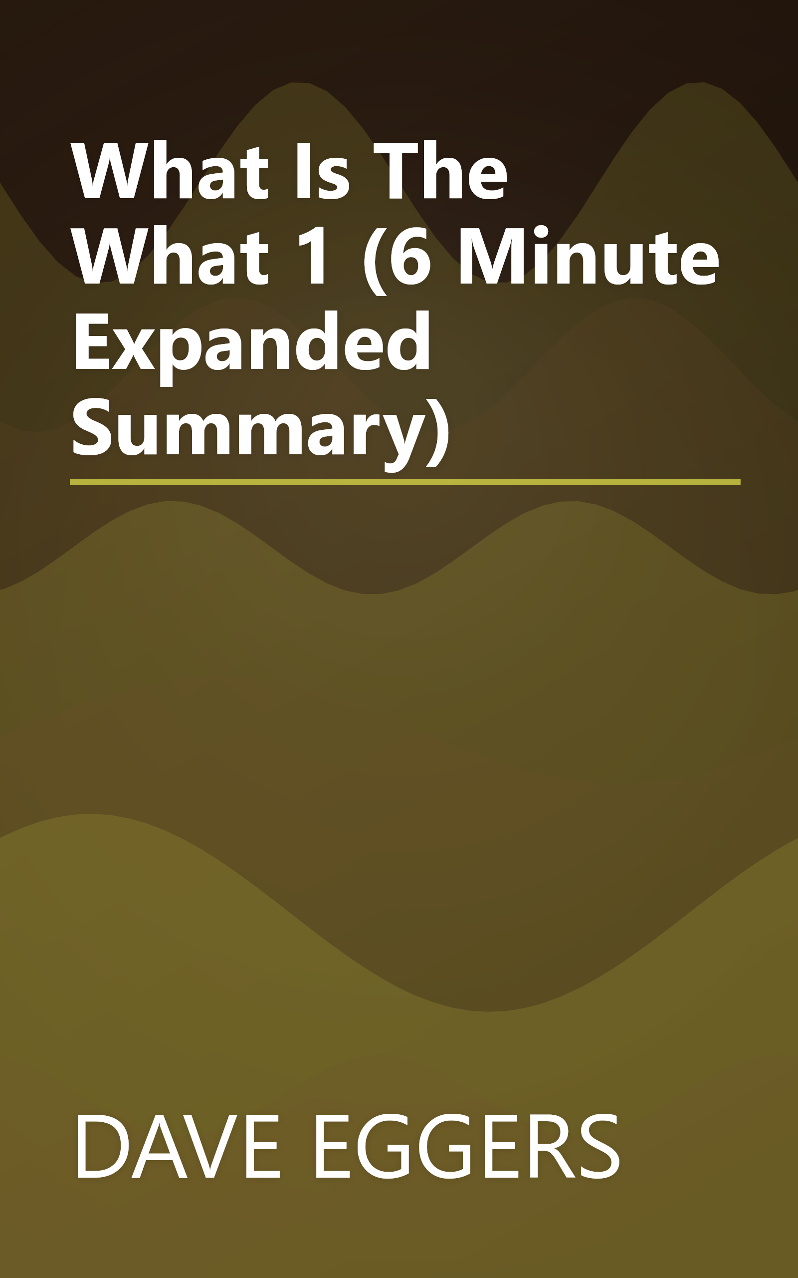 What Is The What 1 (6 Minute   Expanded Summary) book cover