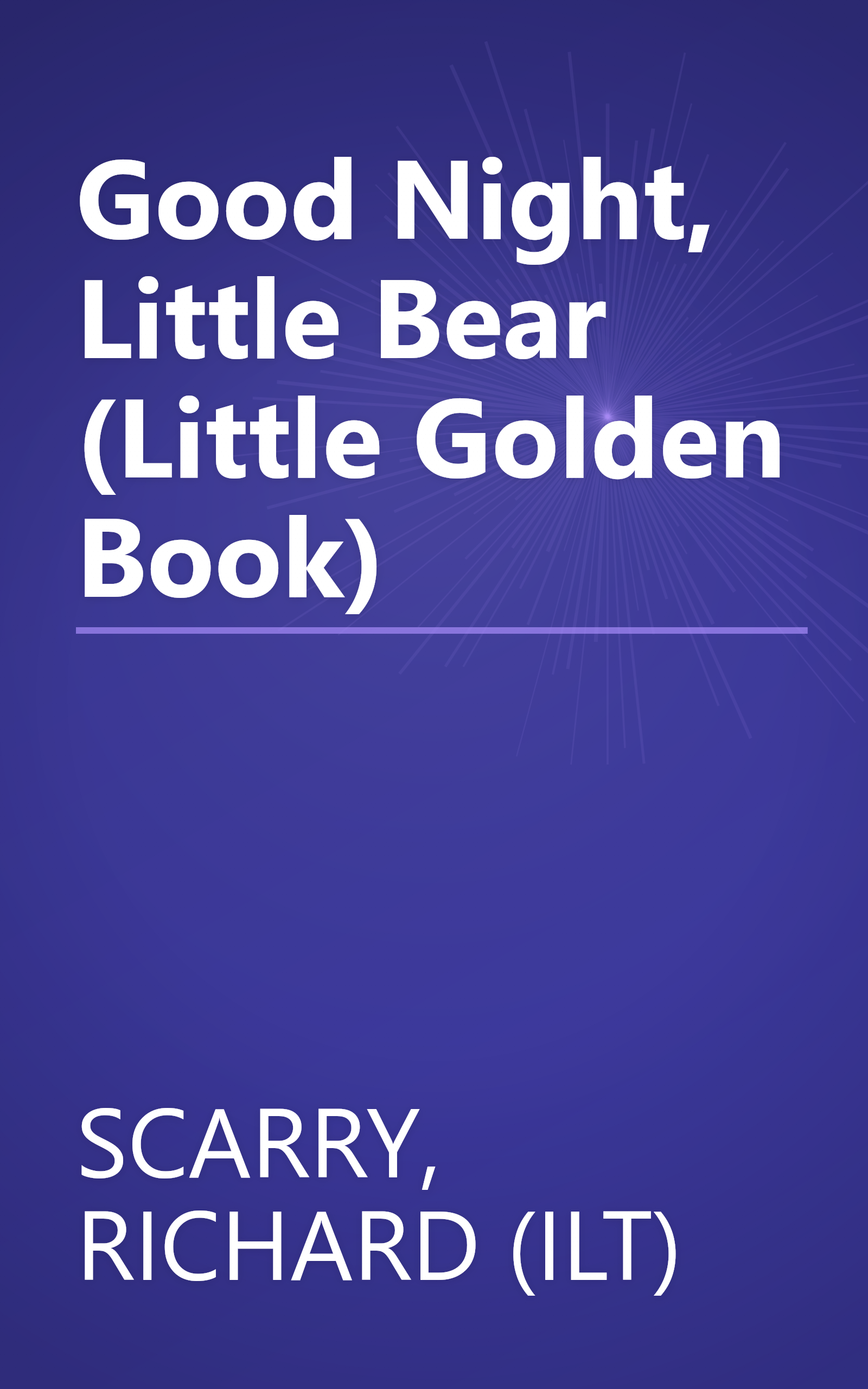 Good Night, Little Bear (Little Golden Book) book cover