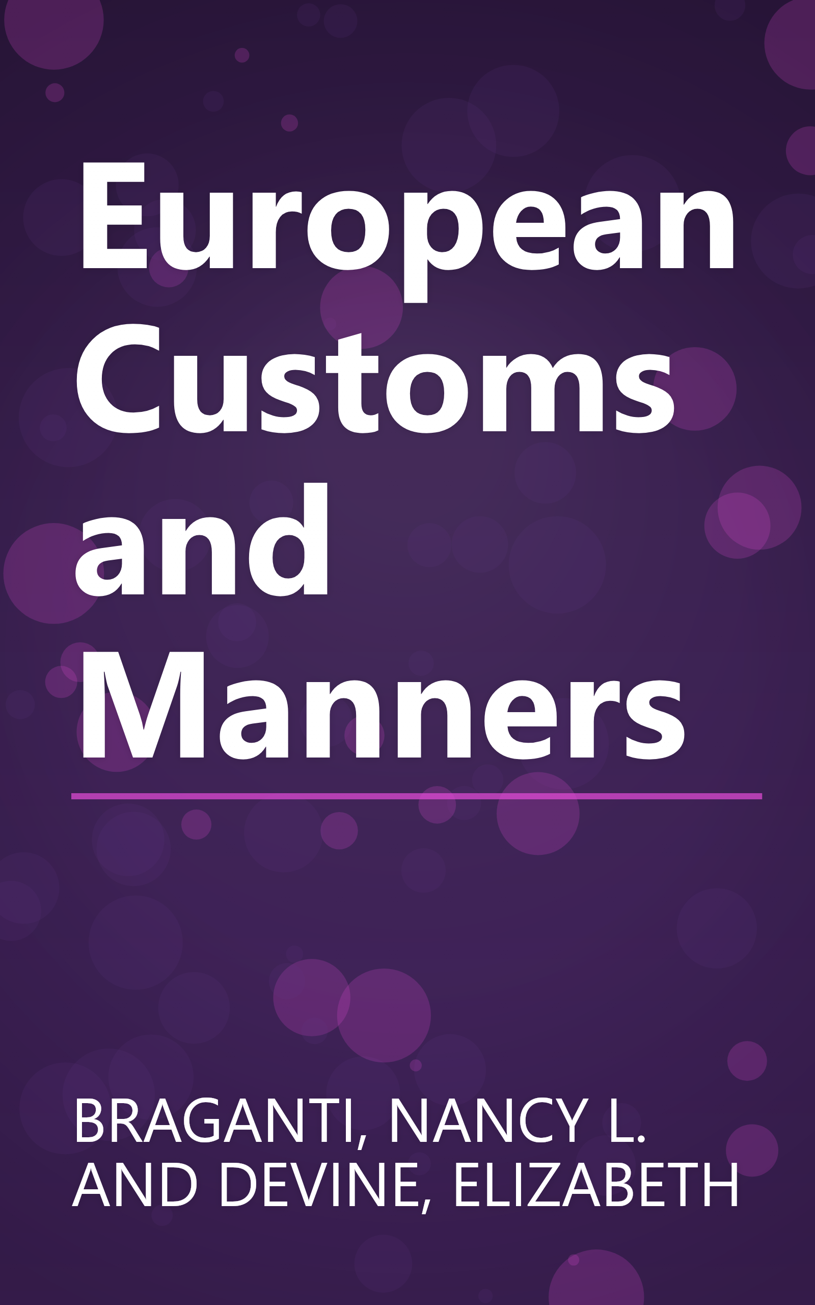 European Customs and Manners book cover