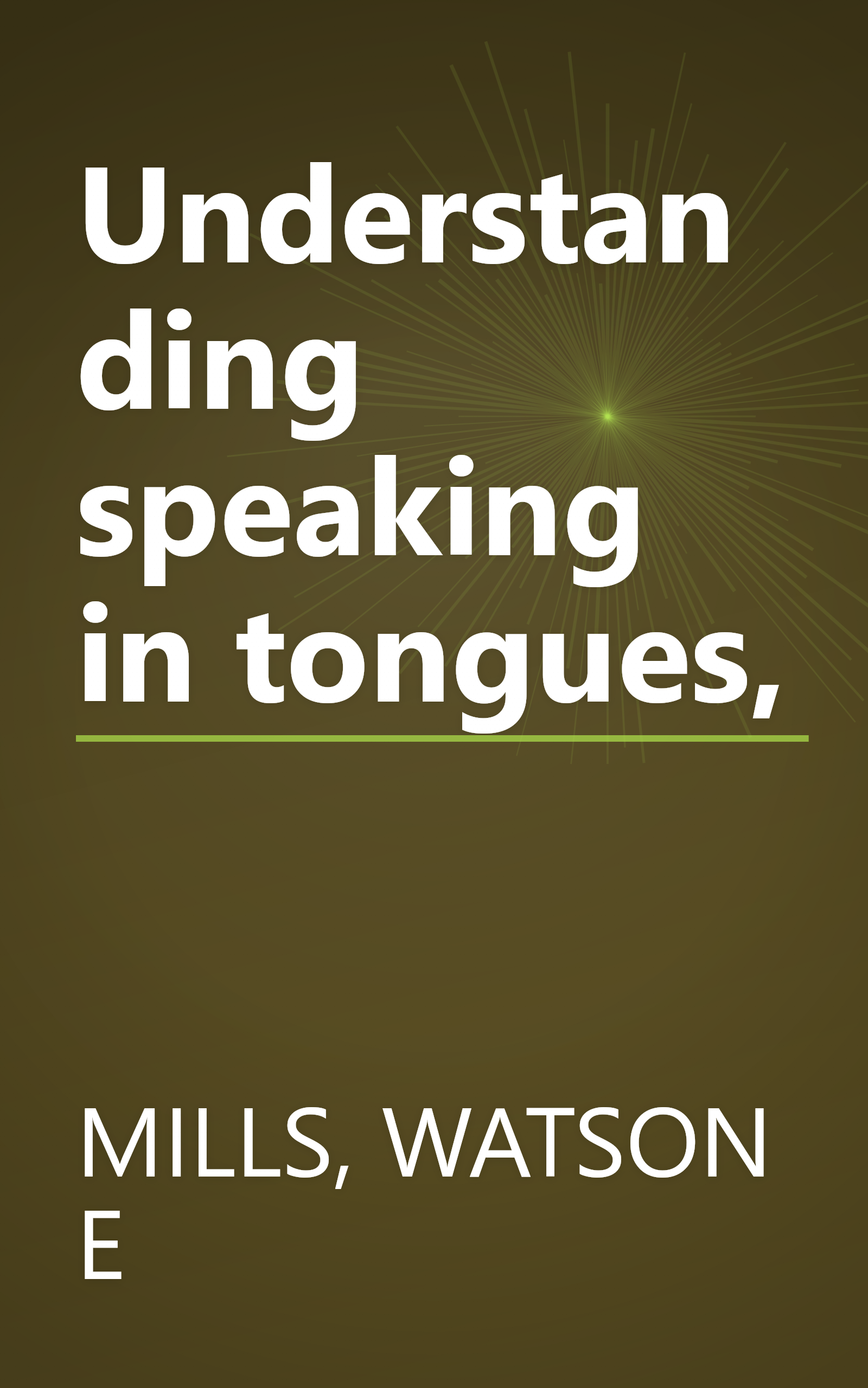 Understanding speaking in tongues, book cover