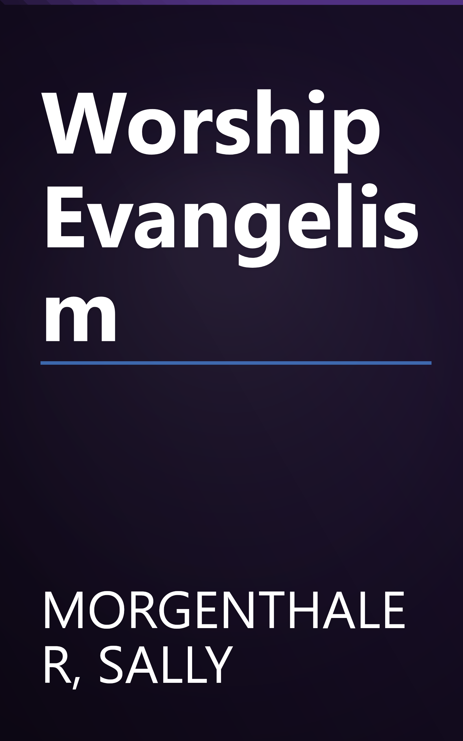 Worship Evangelism book cover