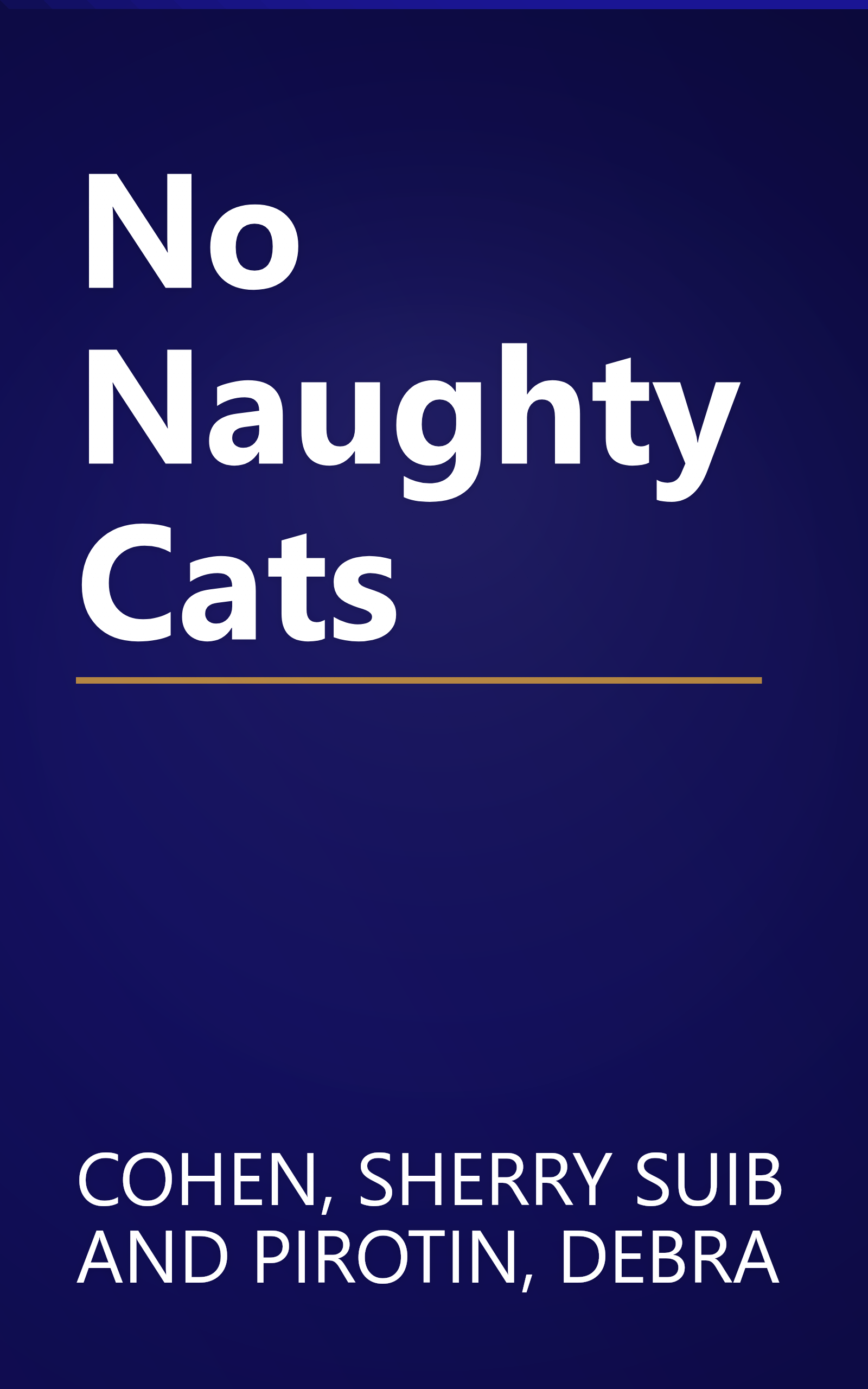 No Naughty Cats book cover