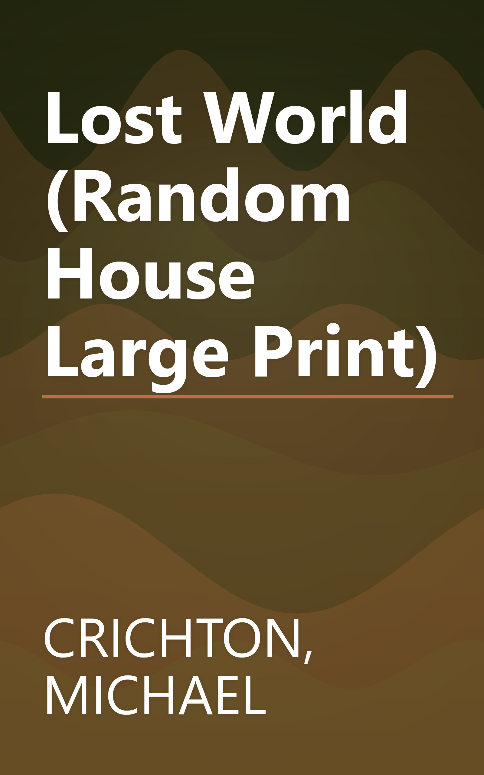 Lost World (Random House Large Print) book cover