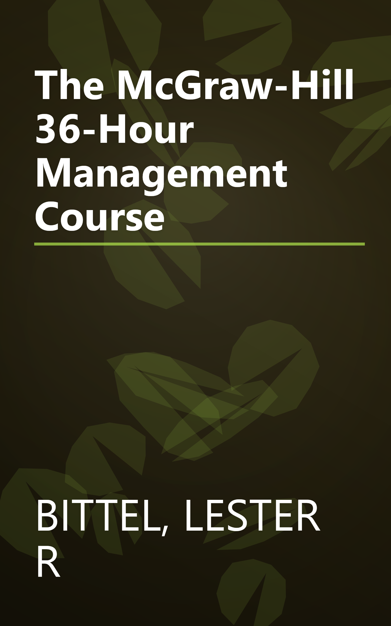 The McGraw-Hill 36-Hour Management Course book cover