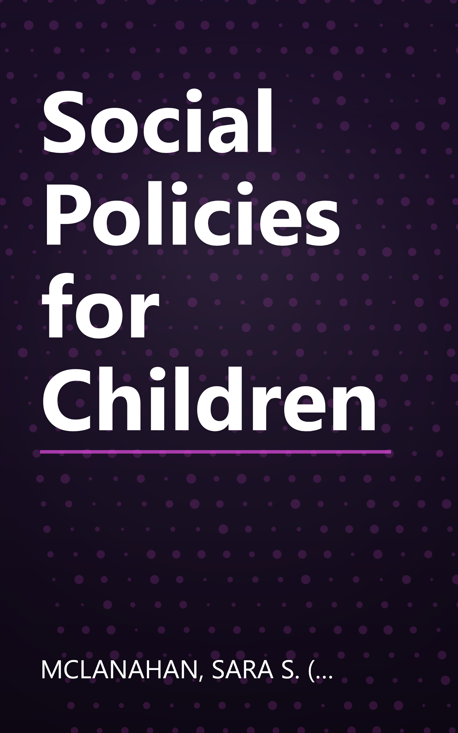 Social Policies for Children book cover