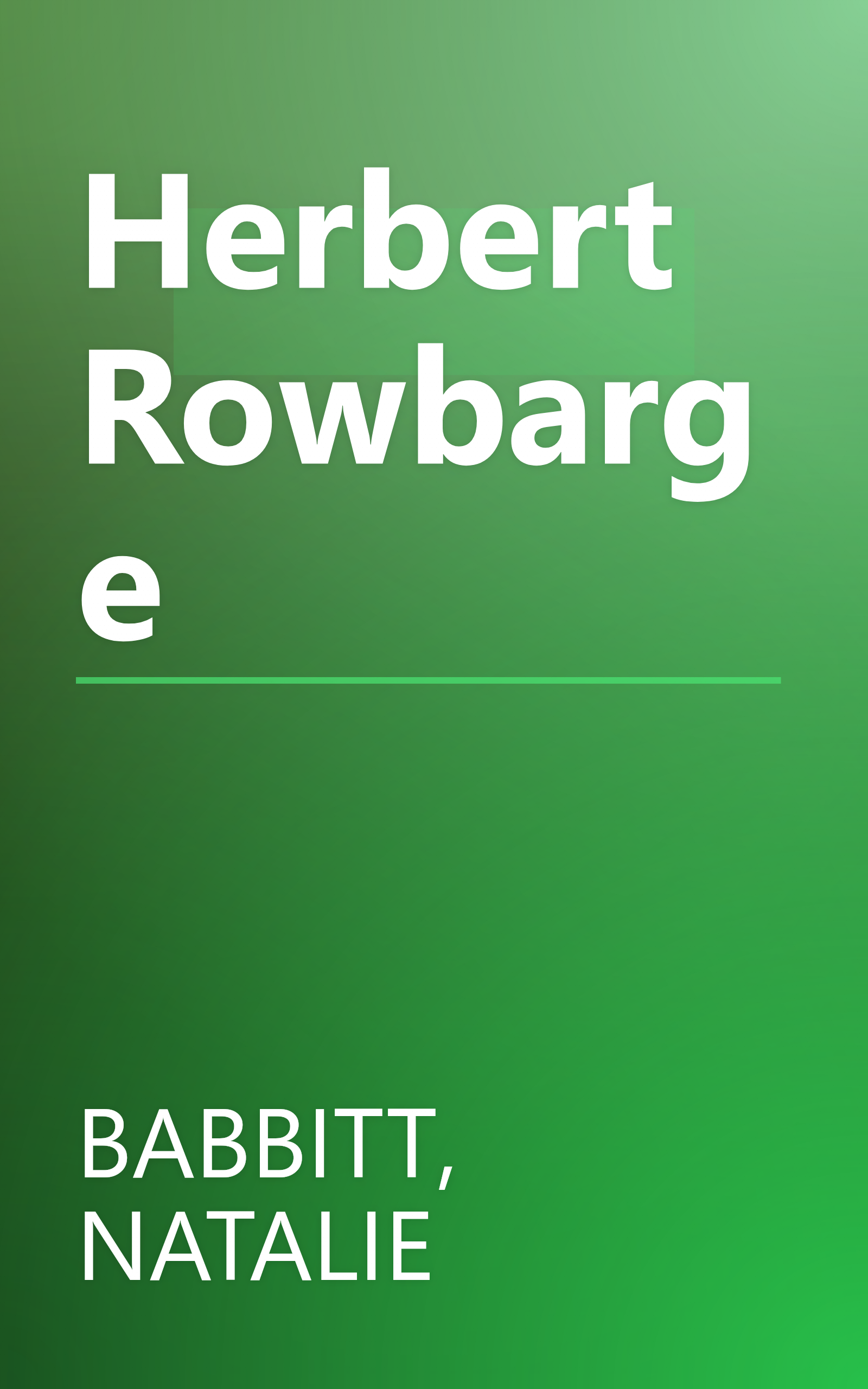 Herbert Rowbarge book cover