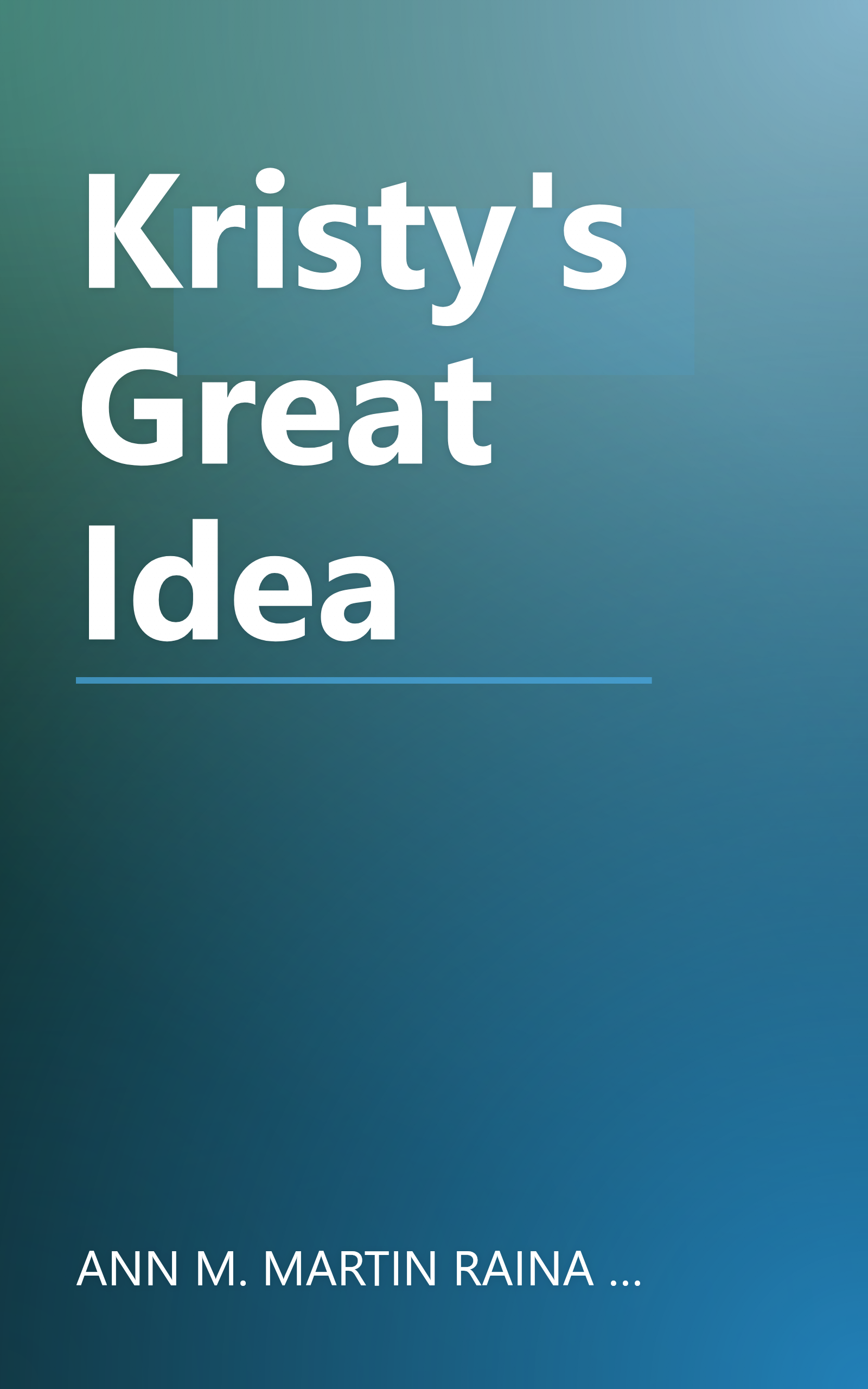 Kristy's Great Idea book cover