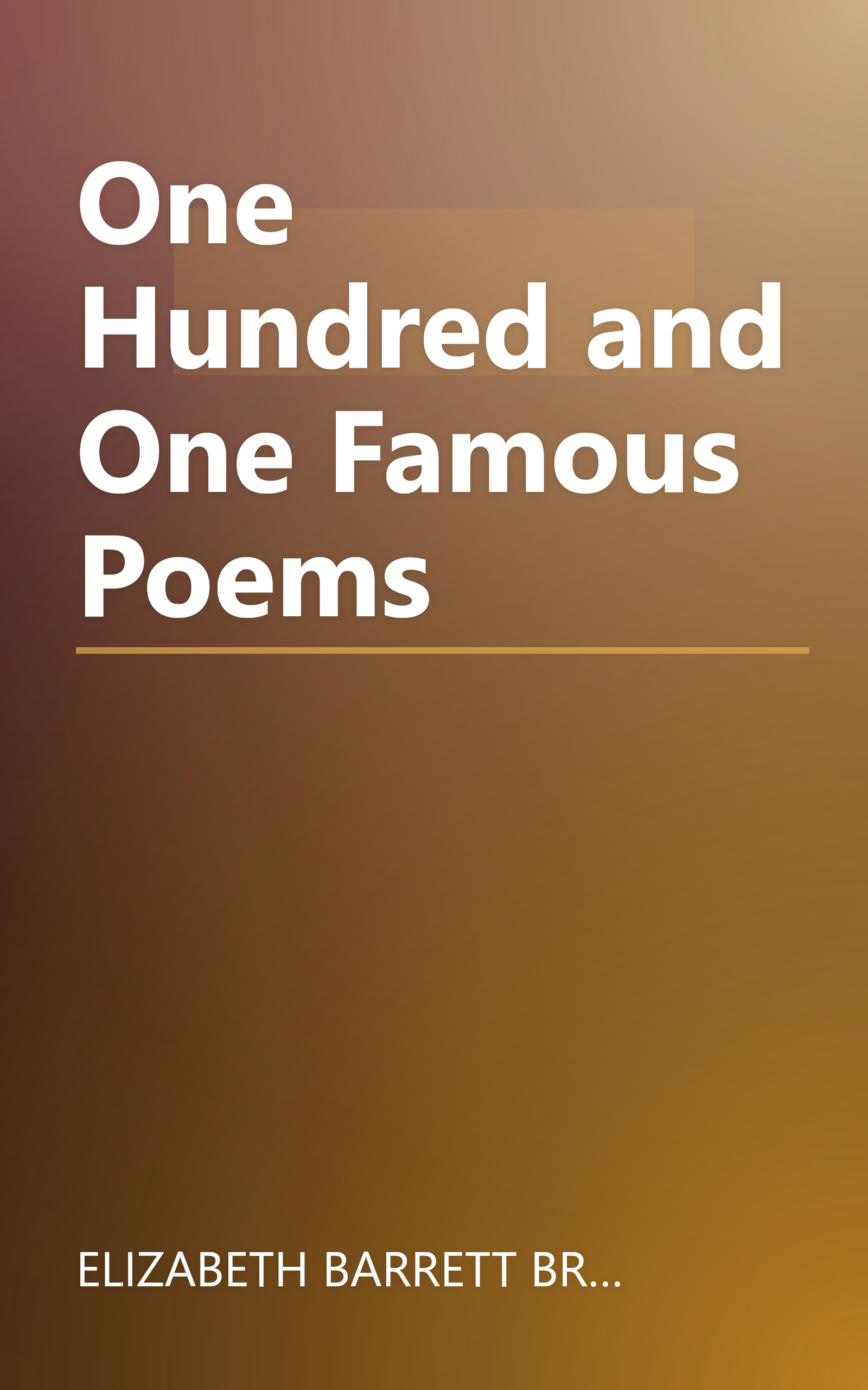 One Hundred and One Famous Poems book cover