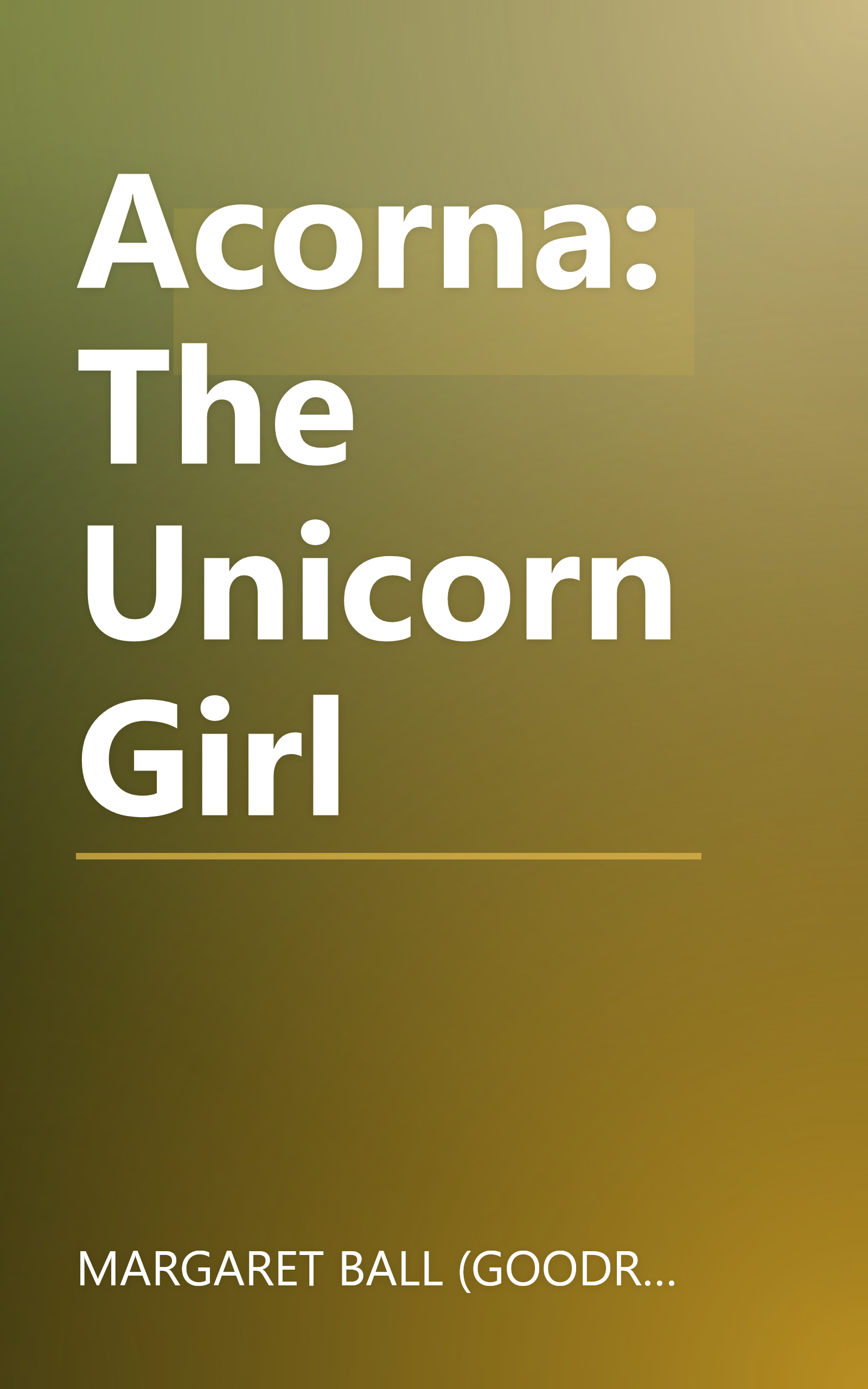 Acorna: The Unicorn Girl book cover