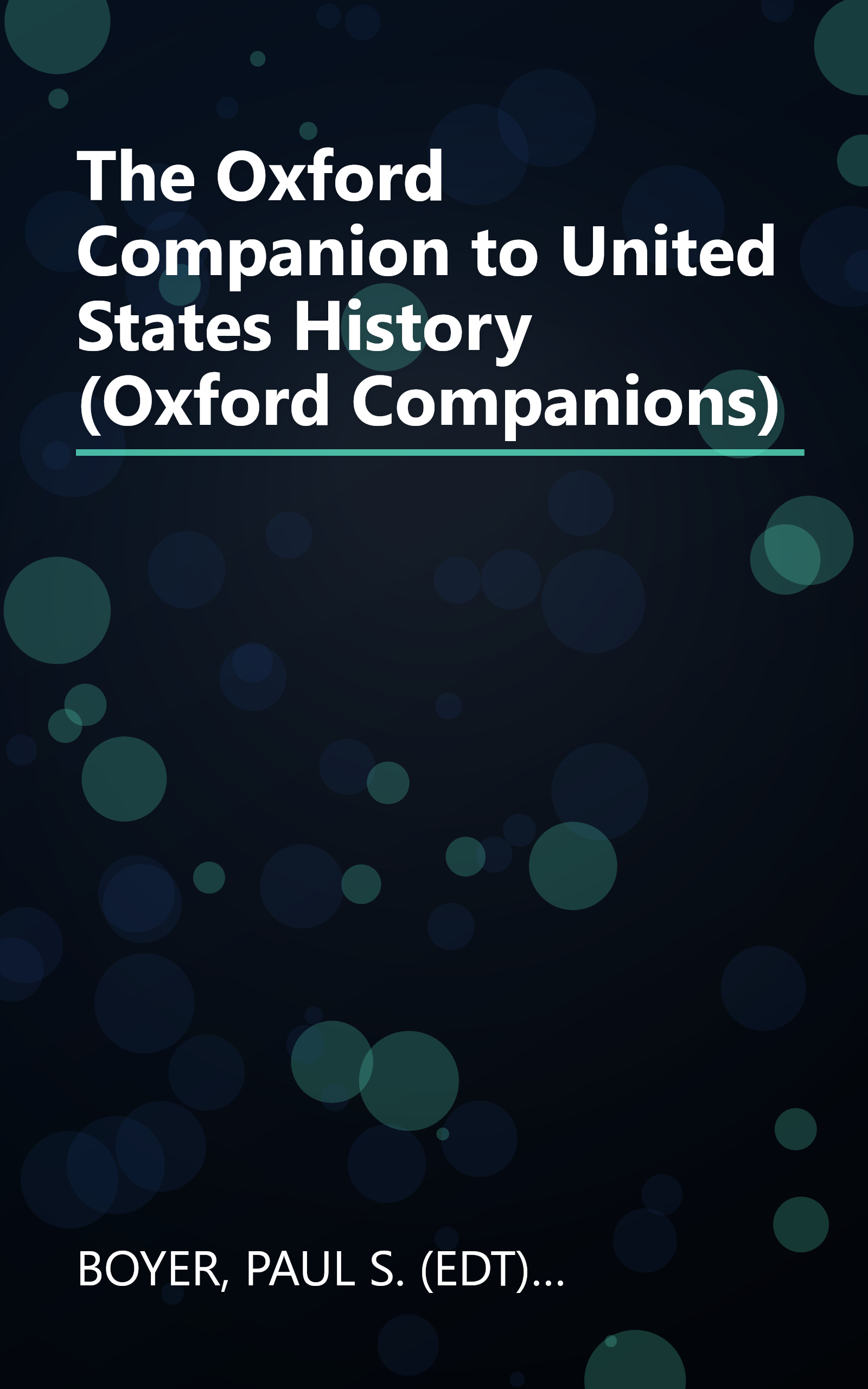 The Oxford Companion to United States History (Oxford Companions) book cover
