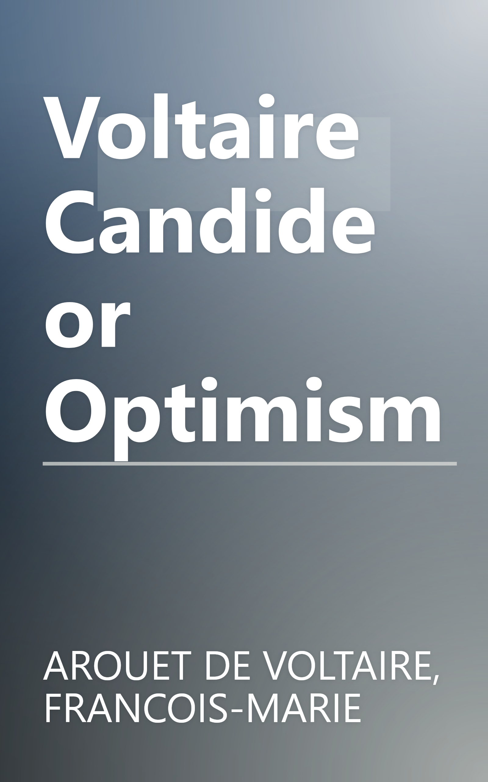 Voltaire Candide or Optimism book cover
