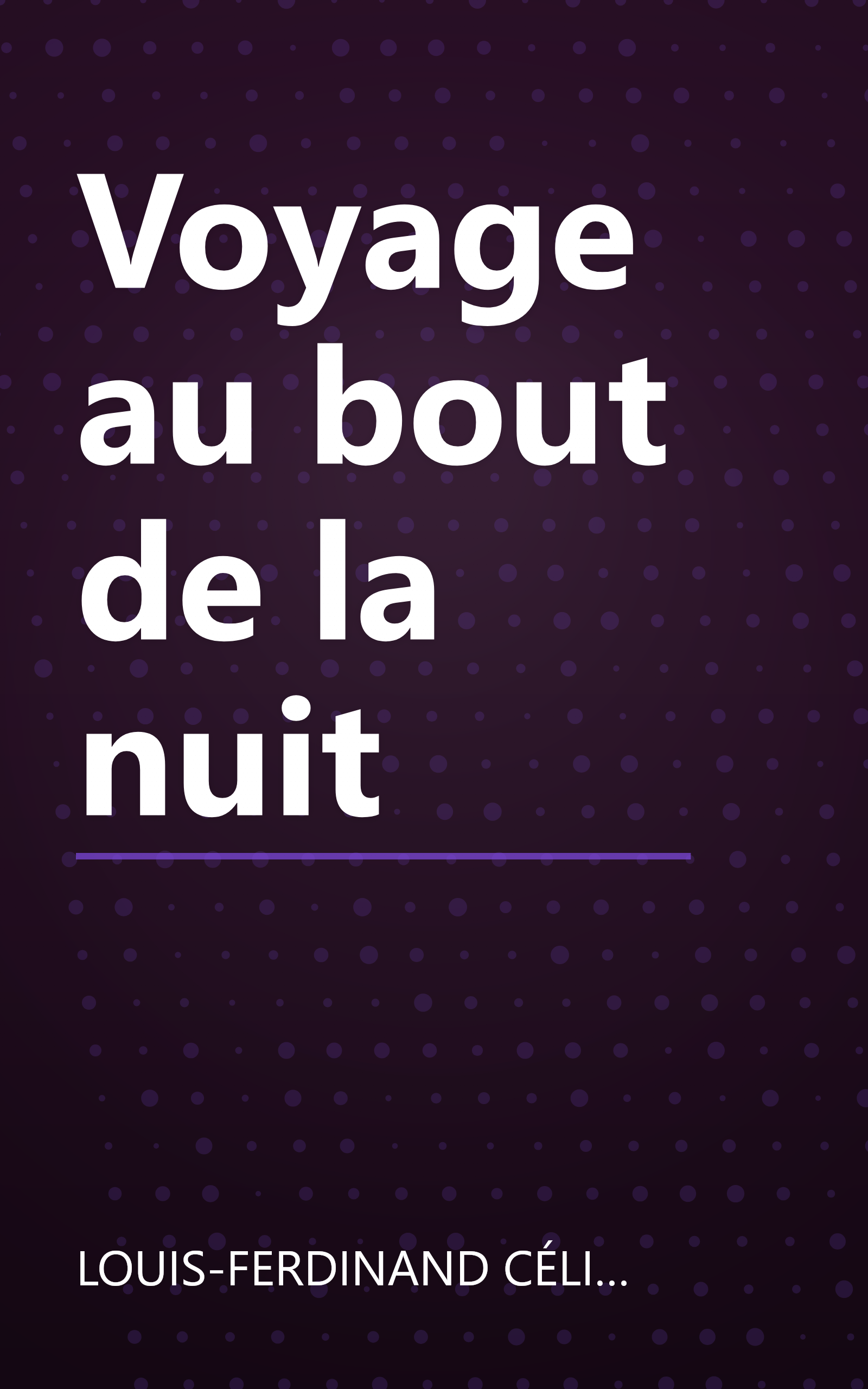 Voyage au bout de la nuit book cover
