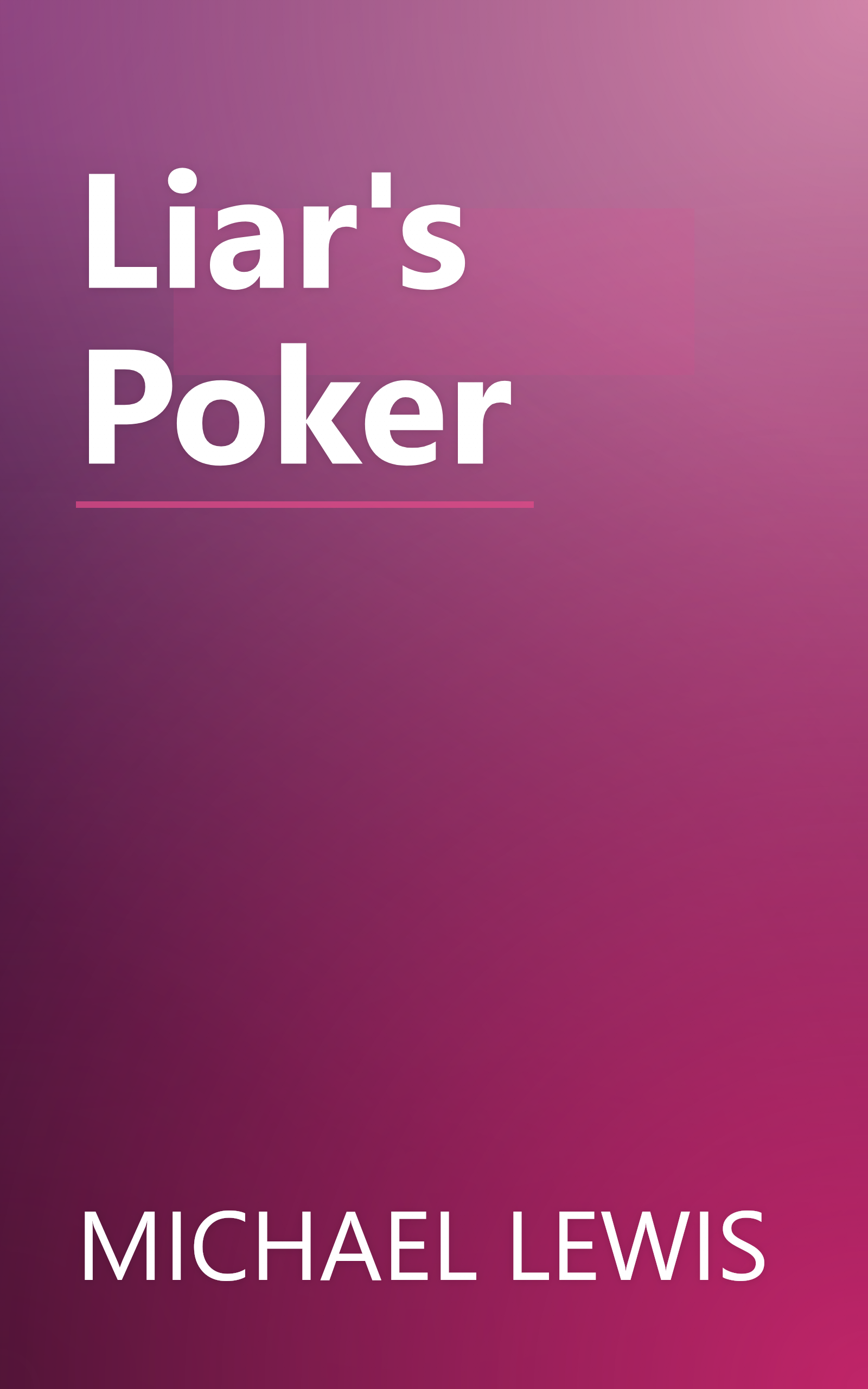 Liar's Poker book cover