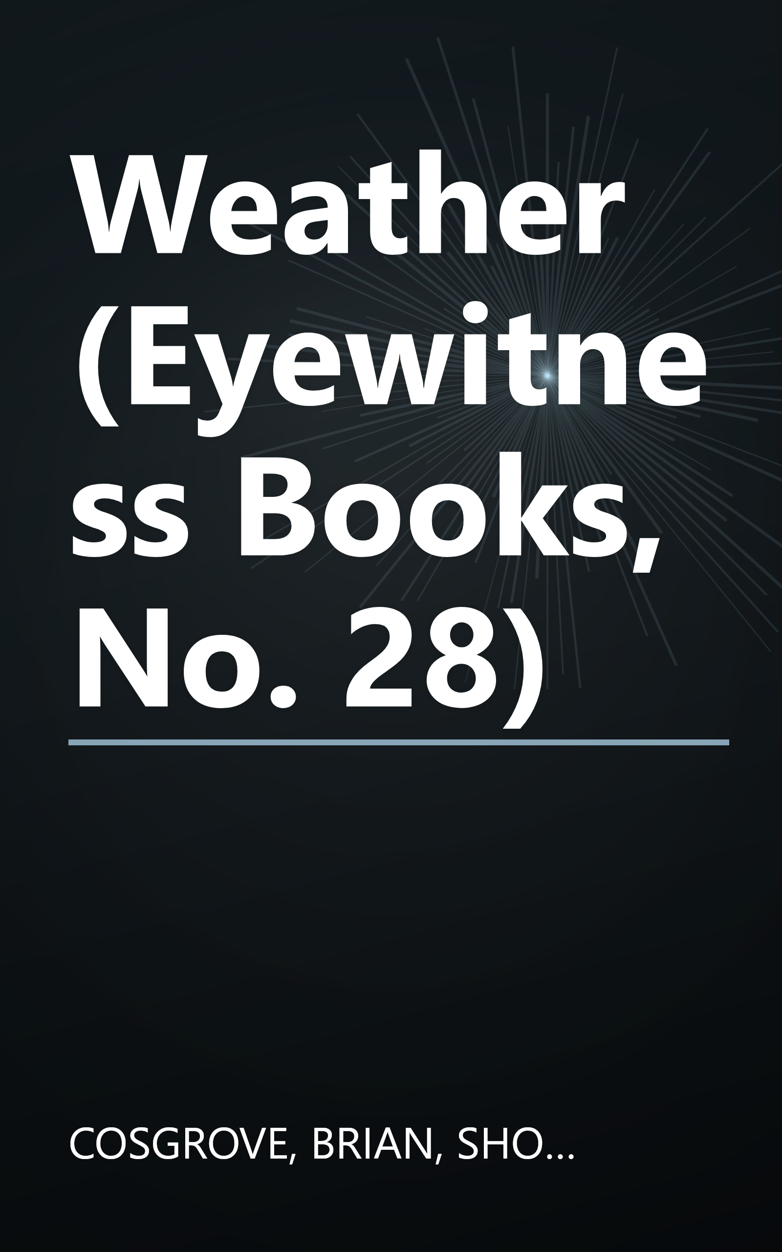Weather (Eyewitness Books, No. 28) book cover