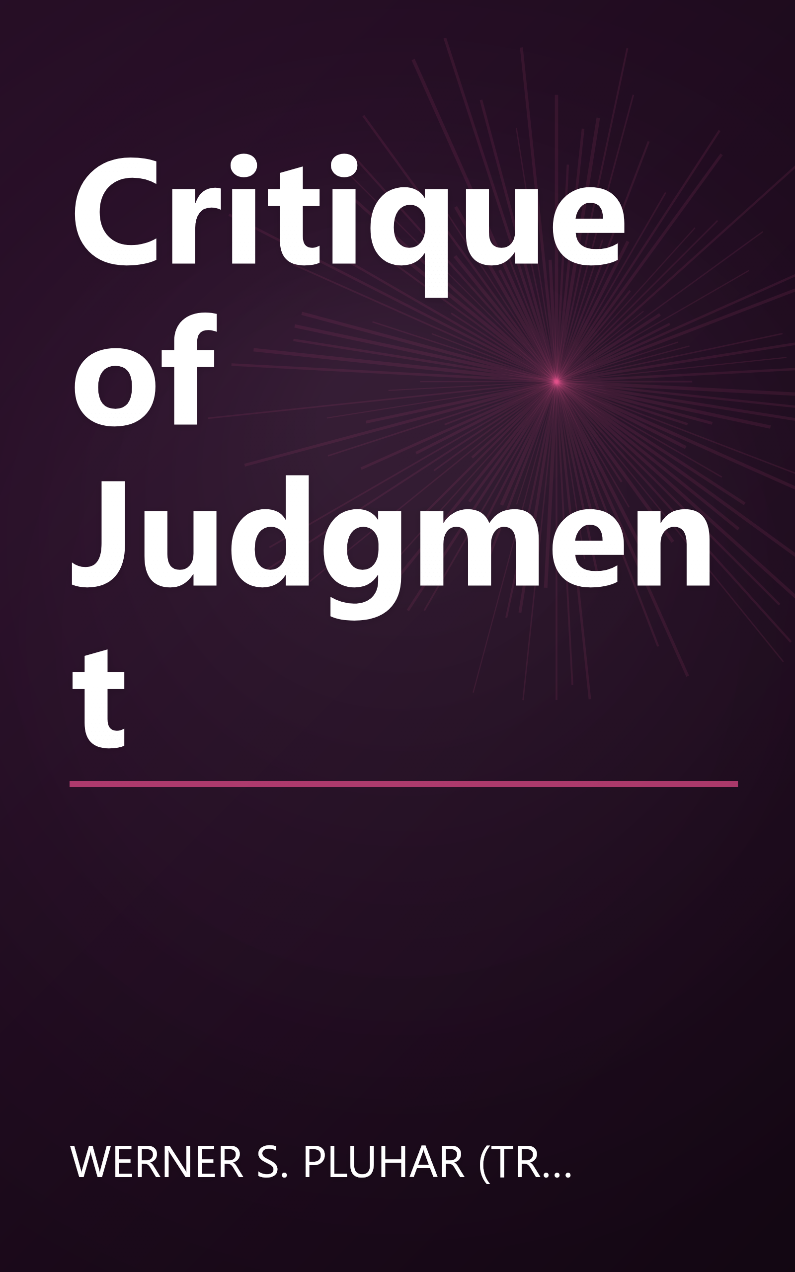 Critique of Judgment book cover