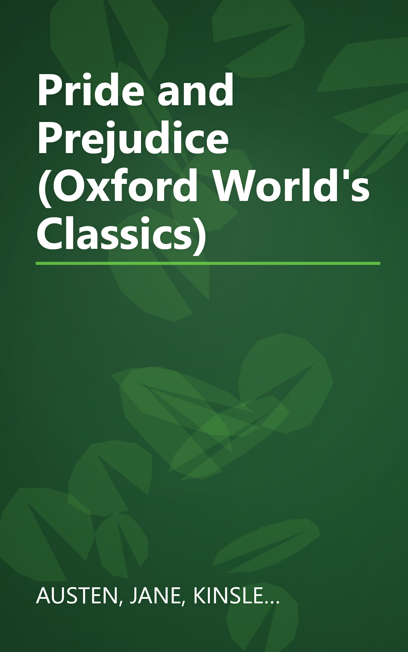Pride and Prejudice (Oxford World's Classics) book cover