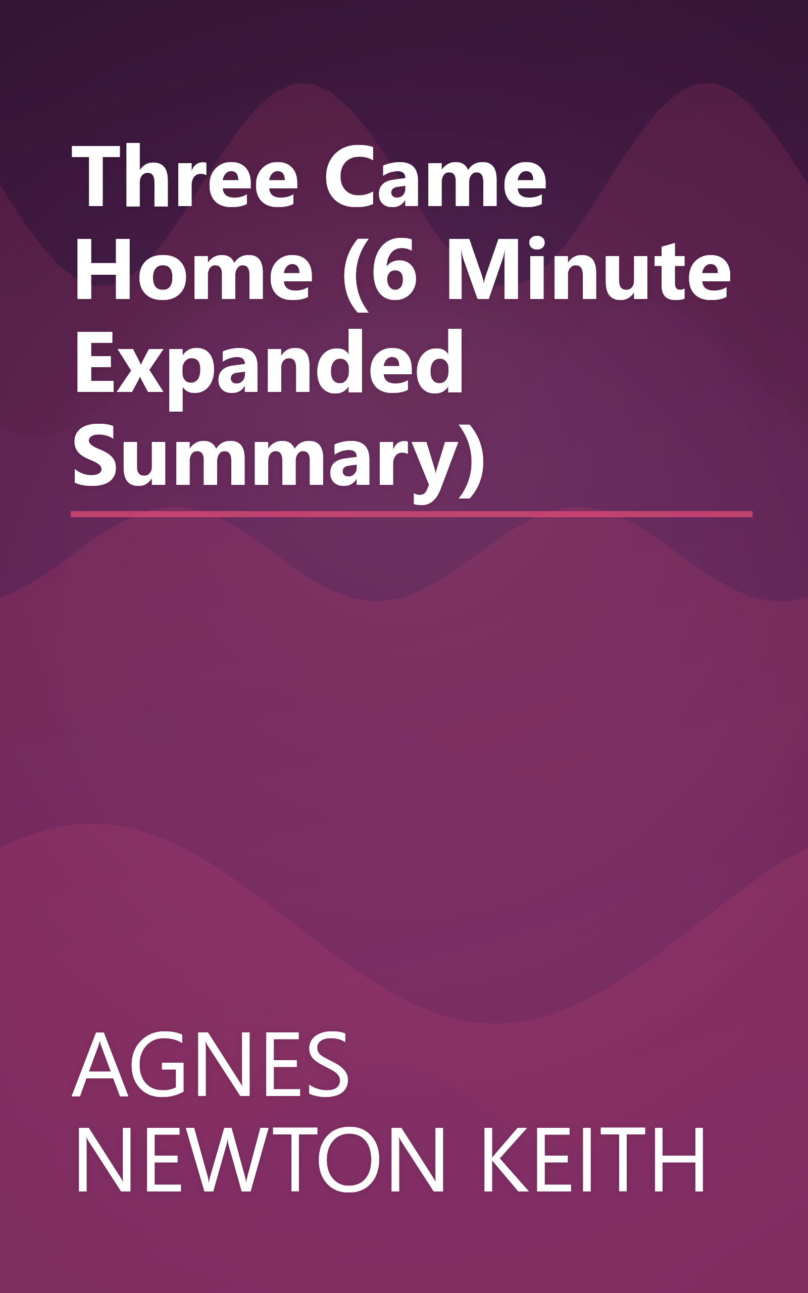 Three Came Home (6 Minute   Expanded Summary) book cover