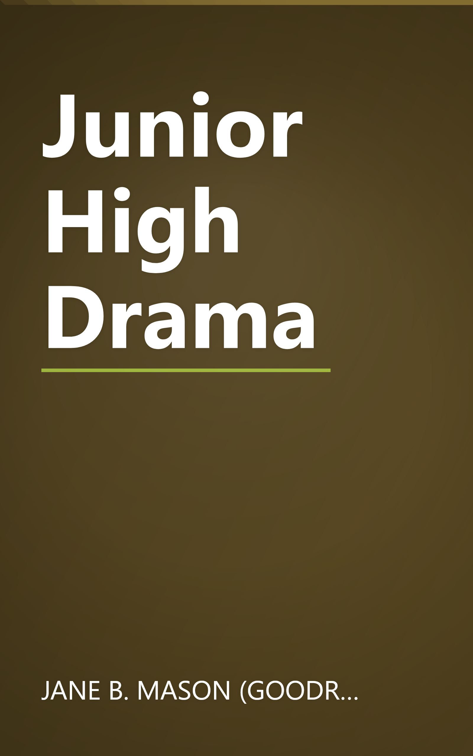 Junior High Drama book cover
