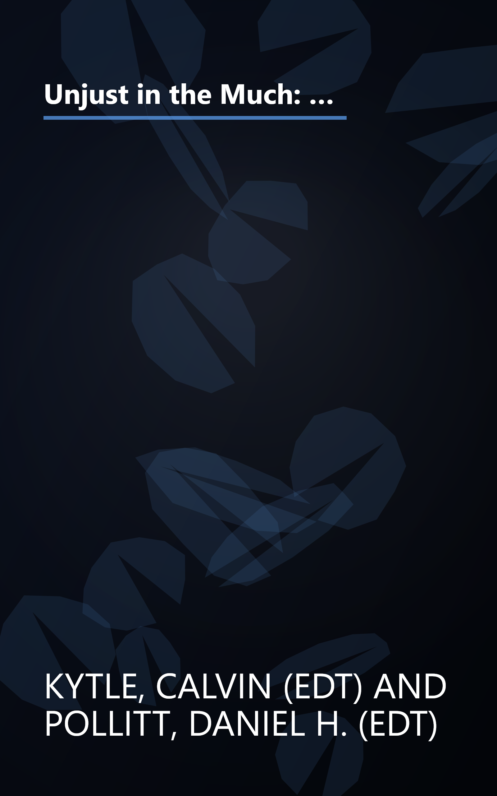 Unjust in the Much: The Death Penalty in North Carolina : A Symposium to Advance the Case for a Moratorium As Proposed by the American Bar Association book cover