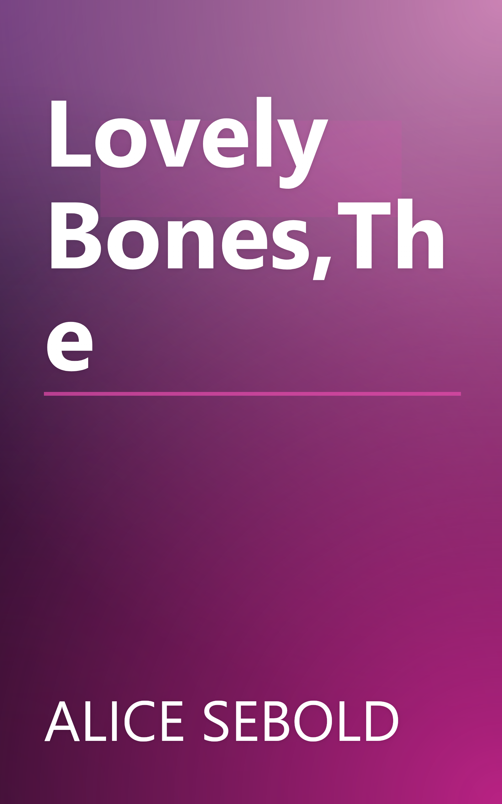 Lovely Bones,The book cover