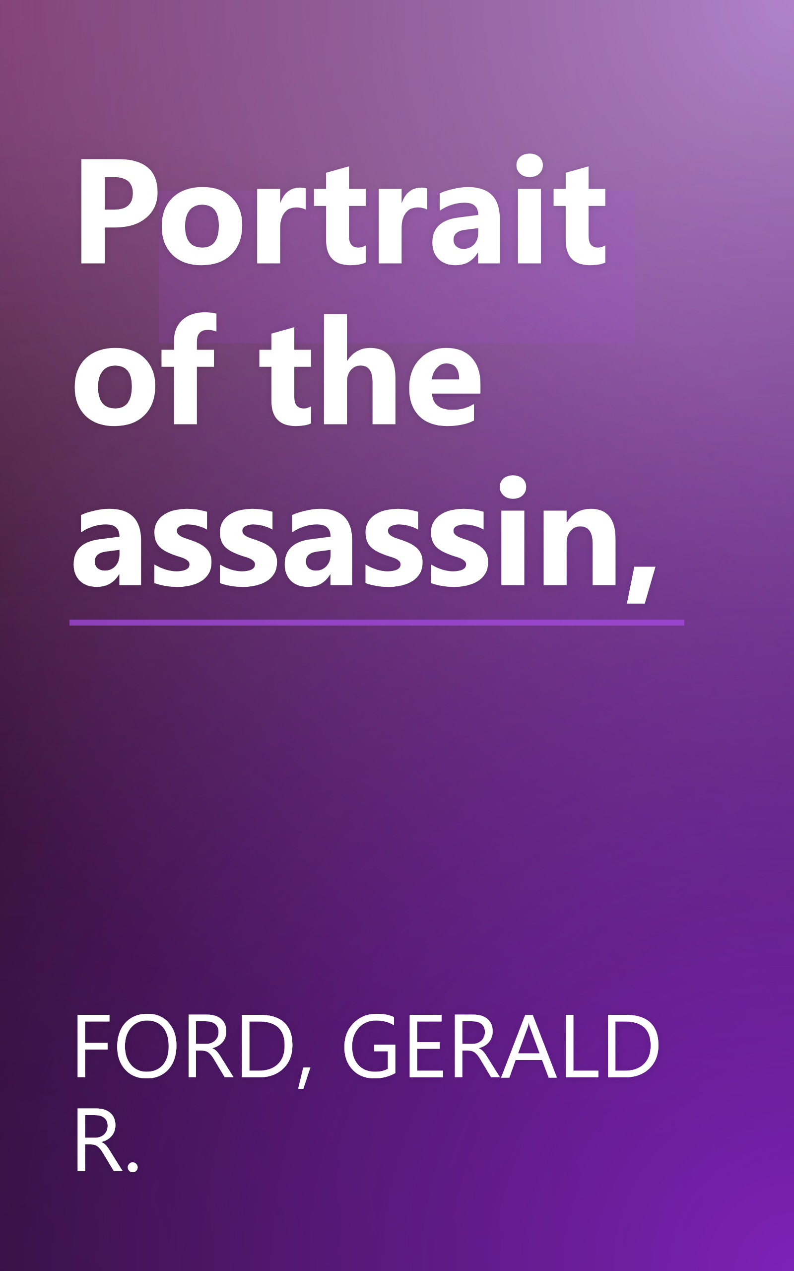 Portrait of the assassin, book cover