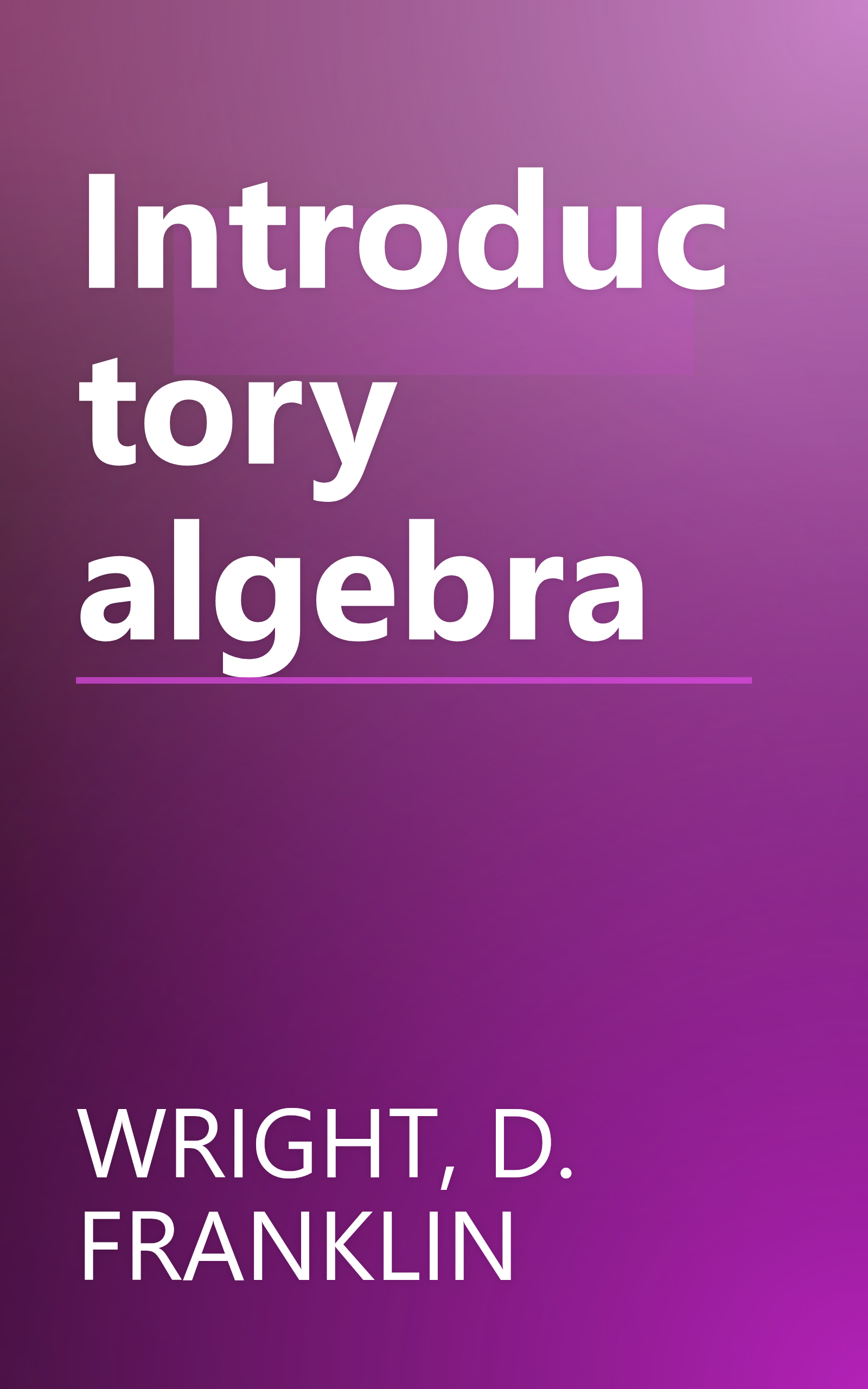Introductory algebra book cover