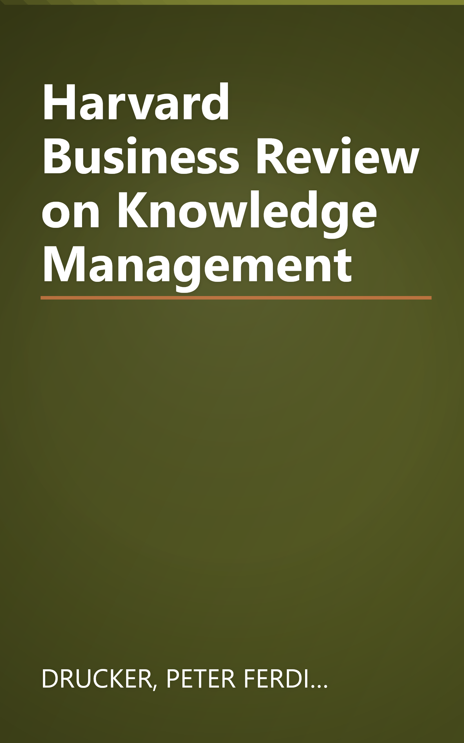 Harvard Business Review on Knowledge Management book cover