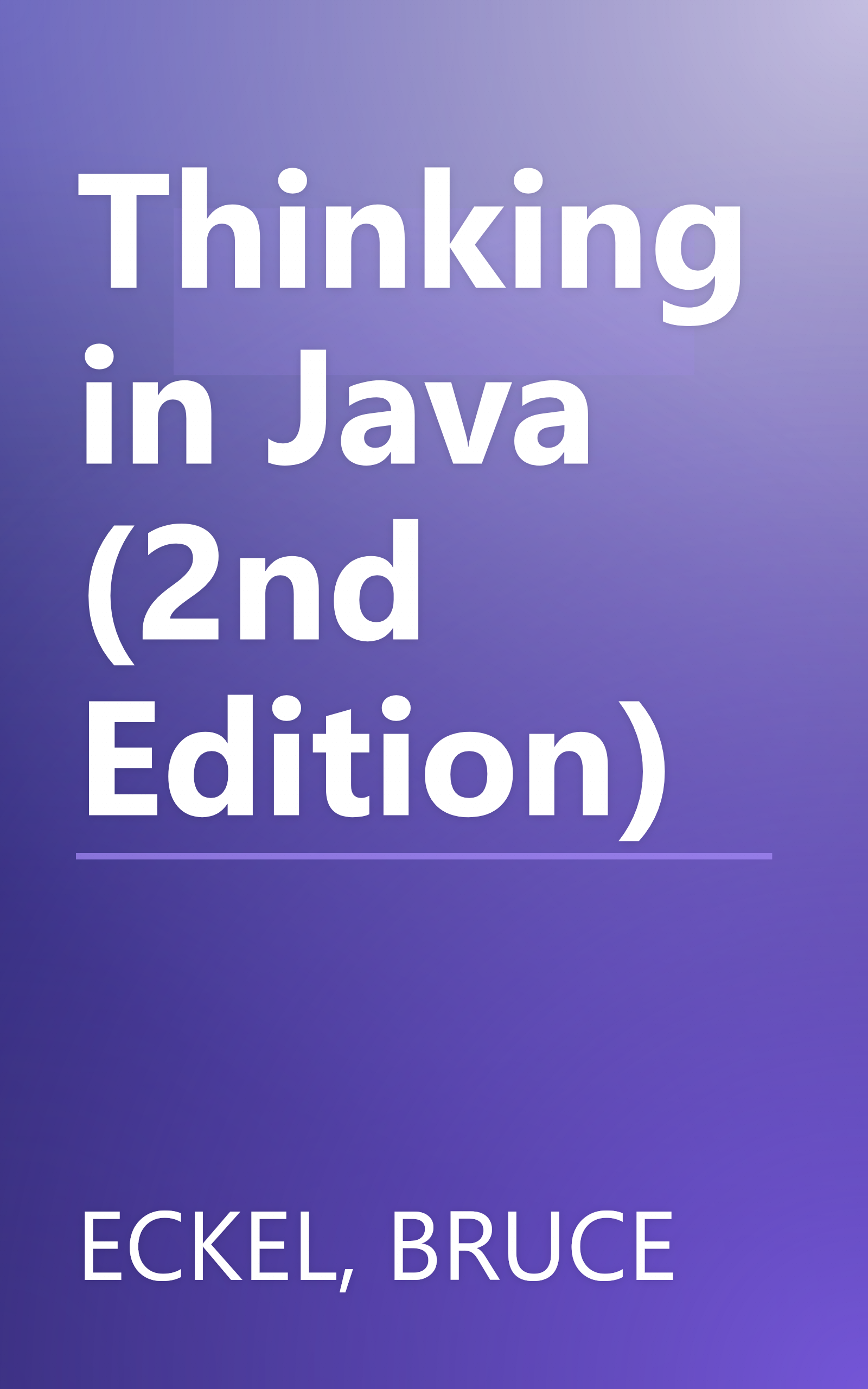 Thinking in Java (2nd Edition) book cover