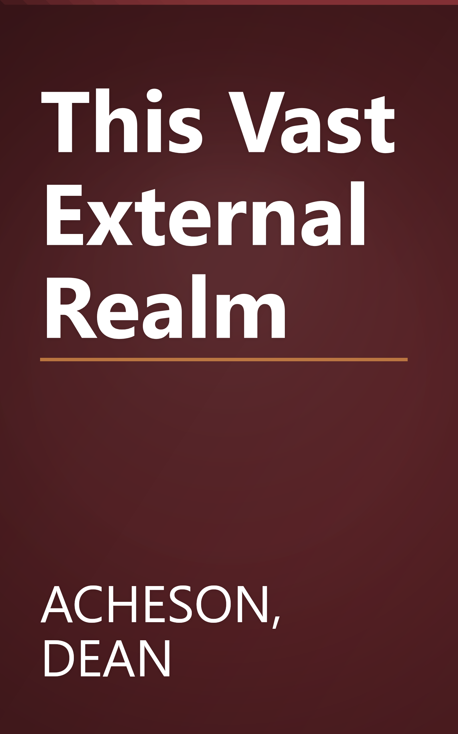 This Vast External Realm book cover