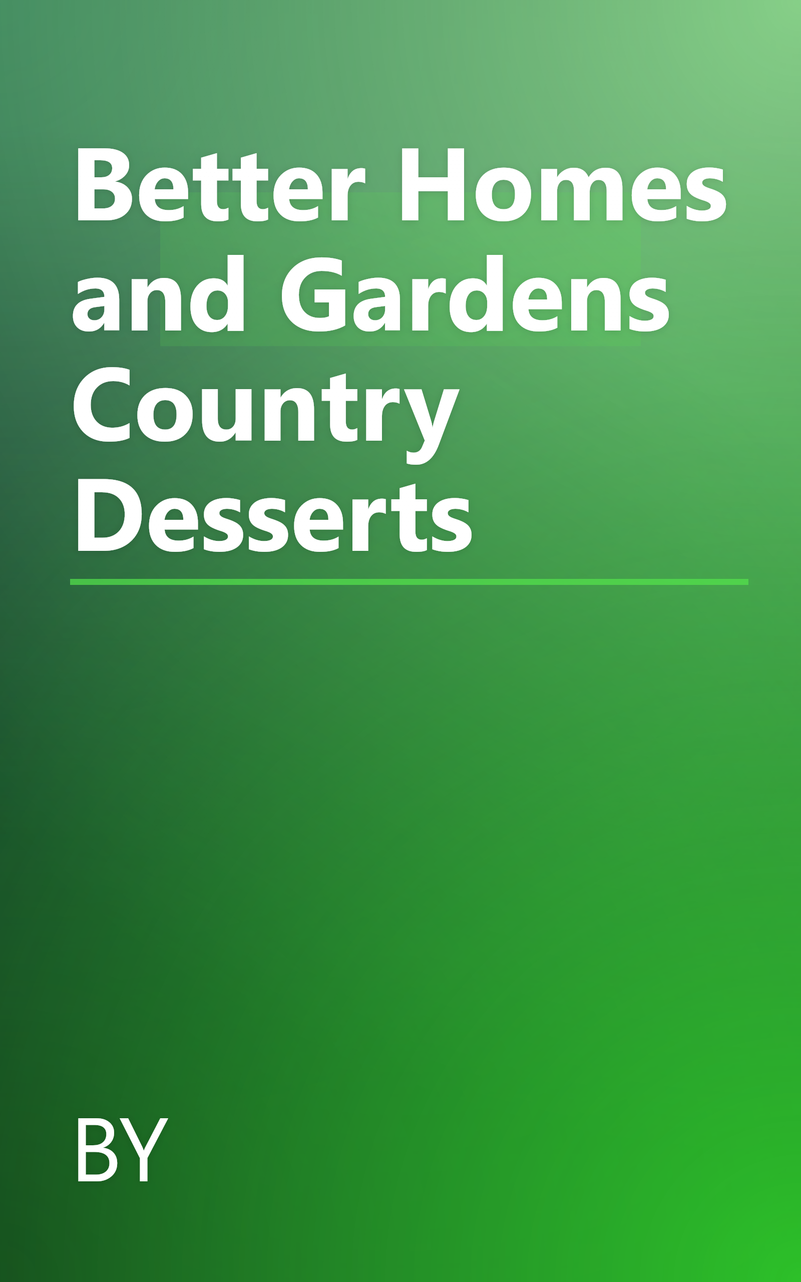 Better Homes and Gardens Country Desserts book cover