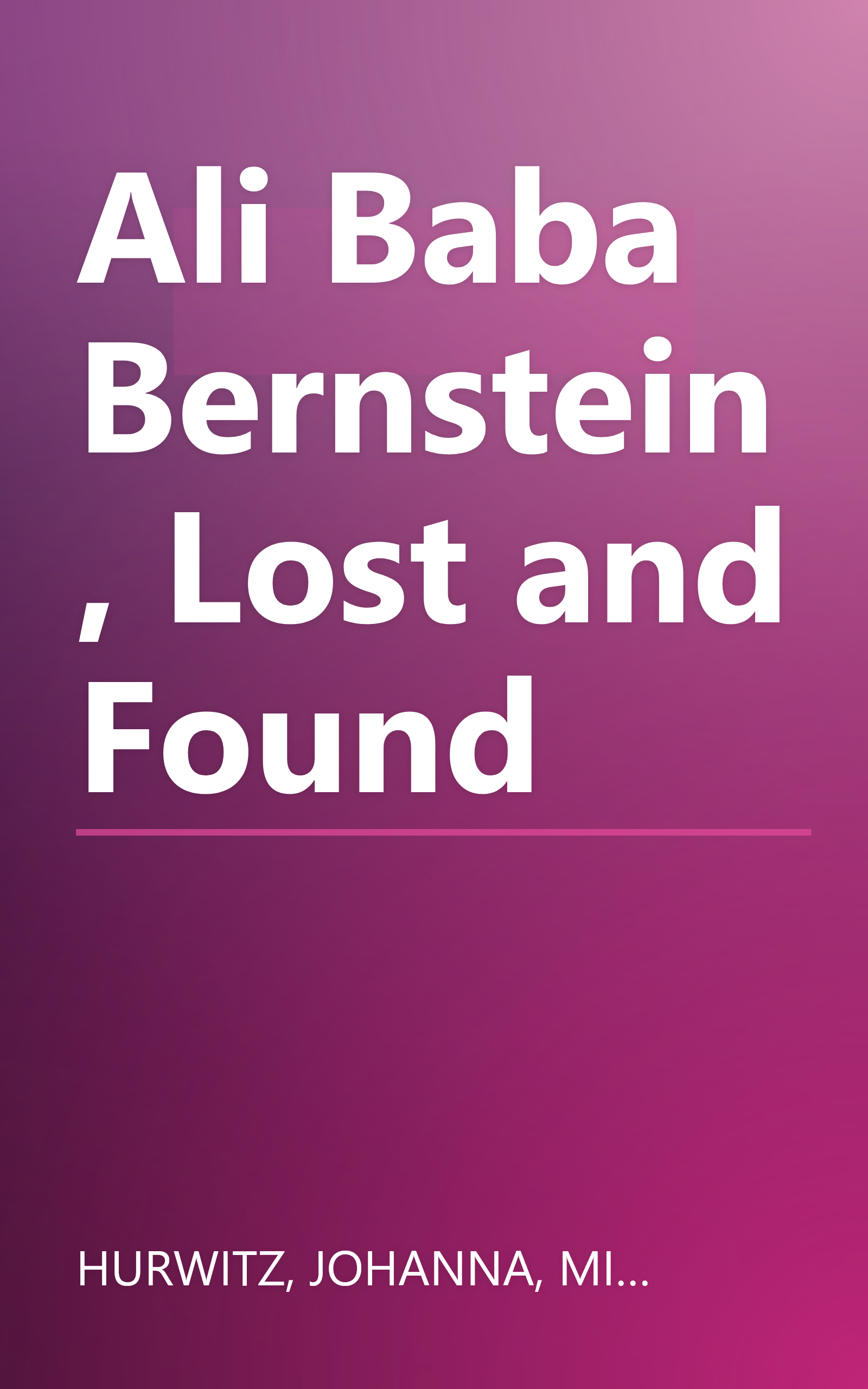 Ali Baba Bernstein, Lost and Found book cover