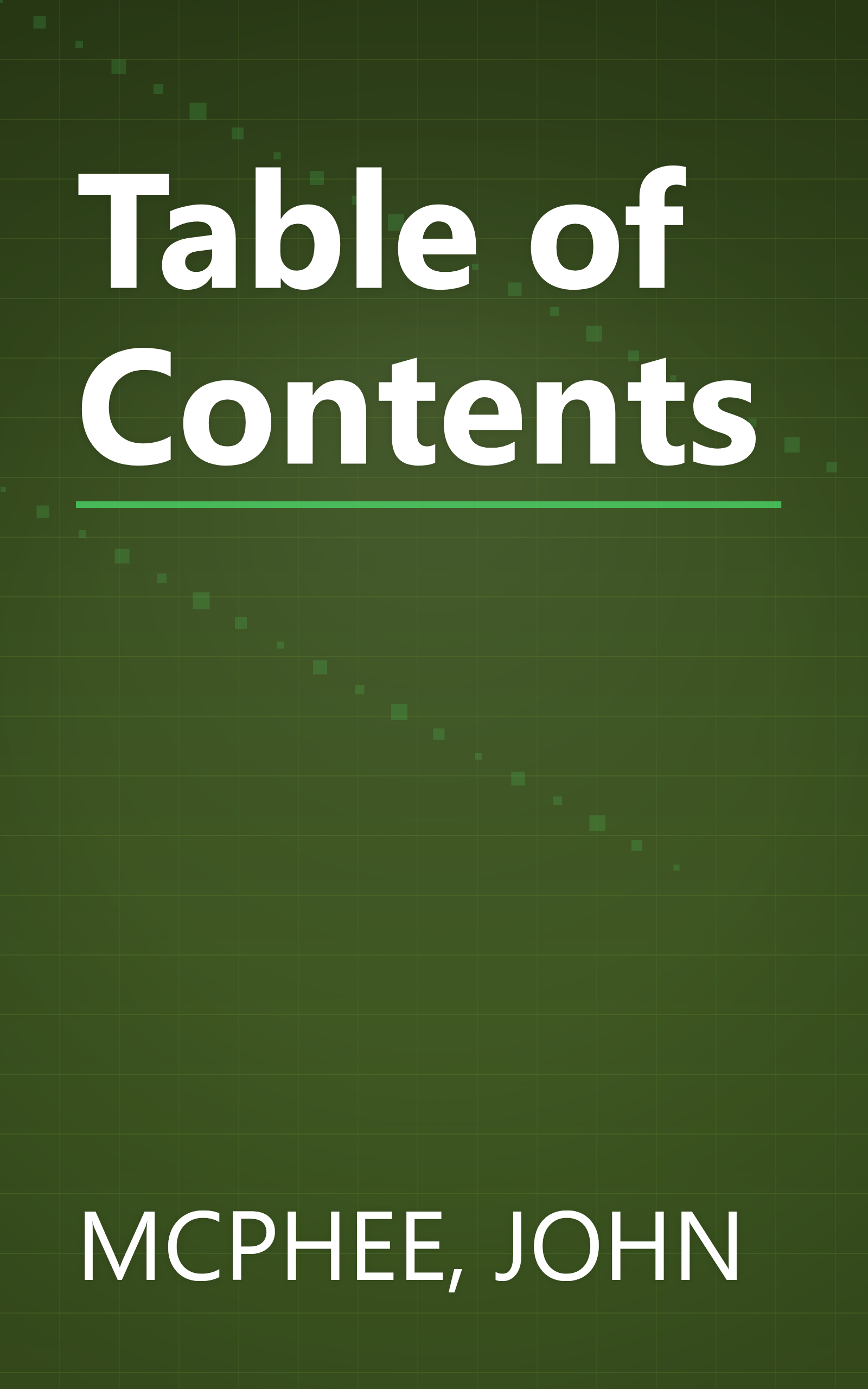 Table of Contents book cover