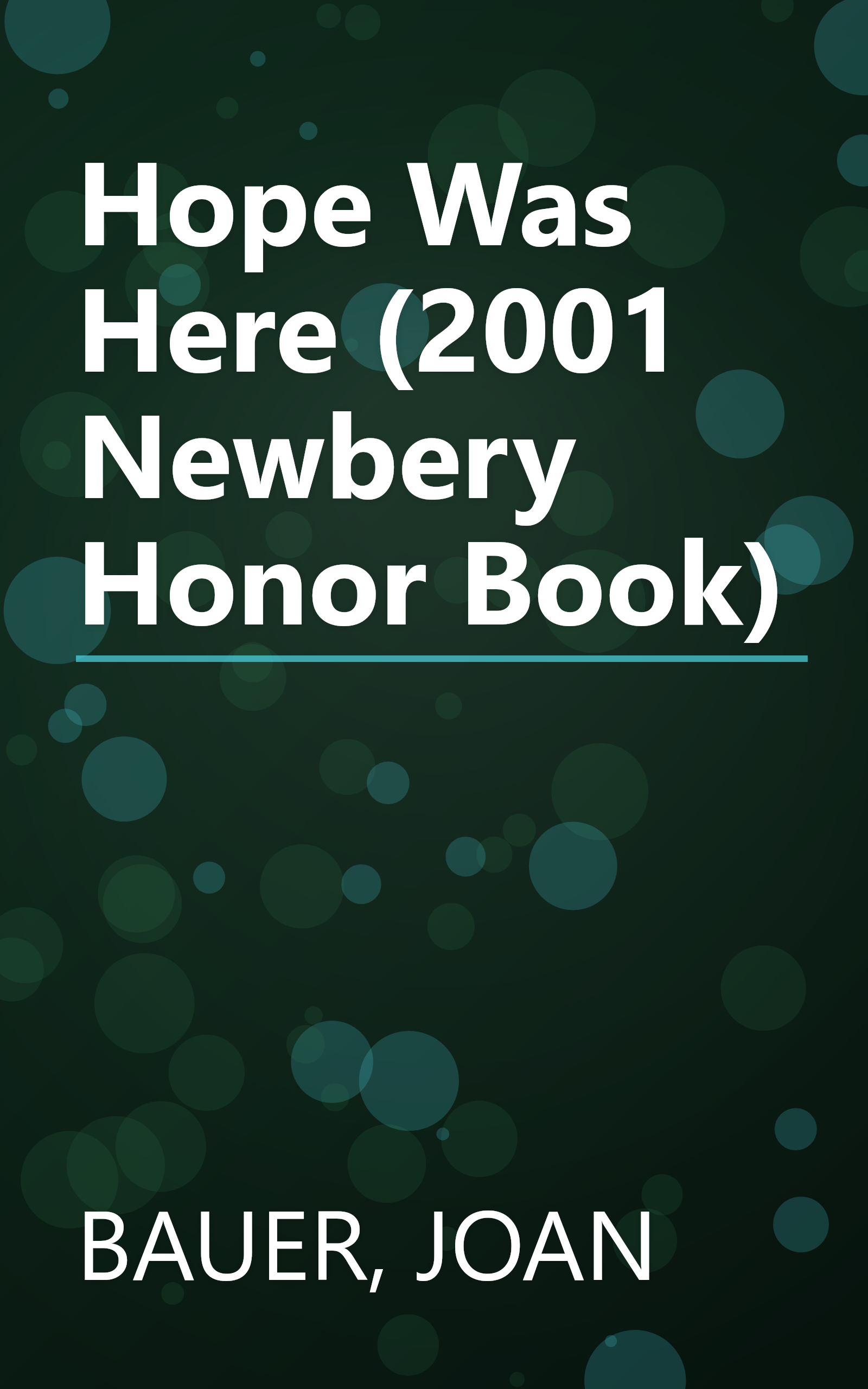 Hope Was Here (2001 Newbery Honor Book) book cover