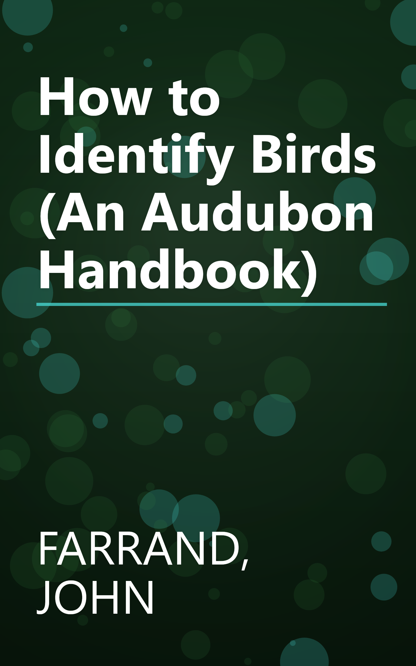 How to Identify Birds (An Audubon Handbook) book cover