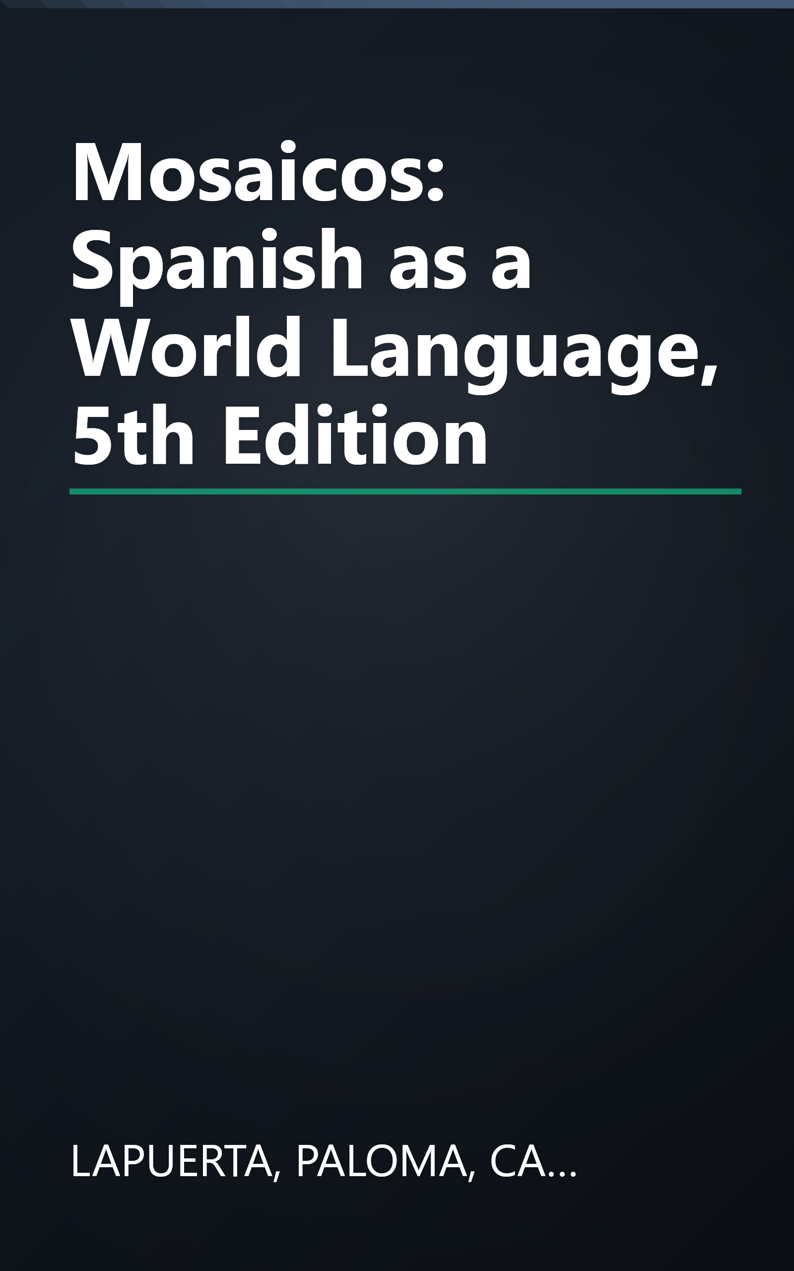 Mosaicos: Spanish as a World Language, 5th Edition book cover